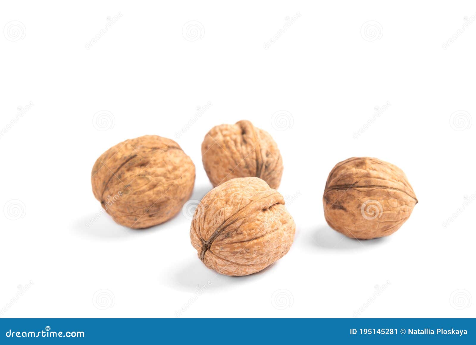 Walnut Isolated on White Background Stock Image - Image of group, brown ...