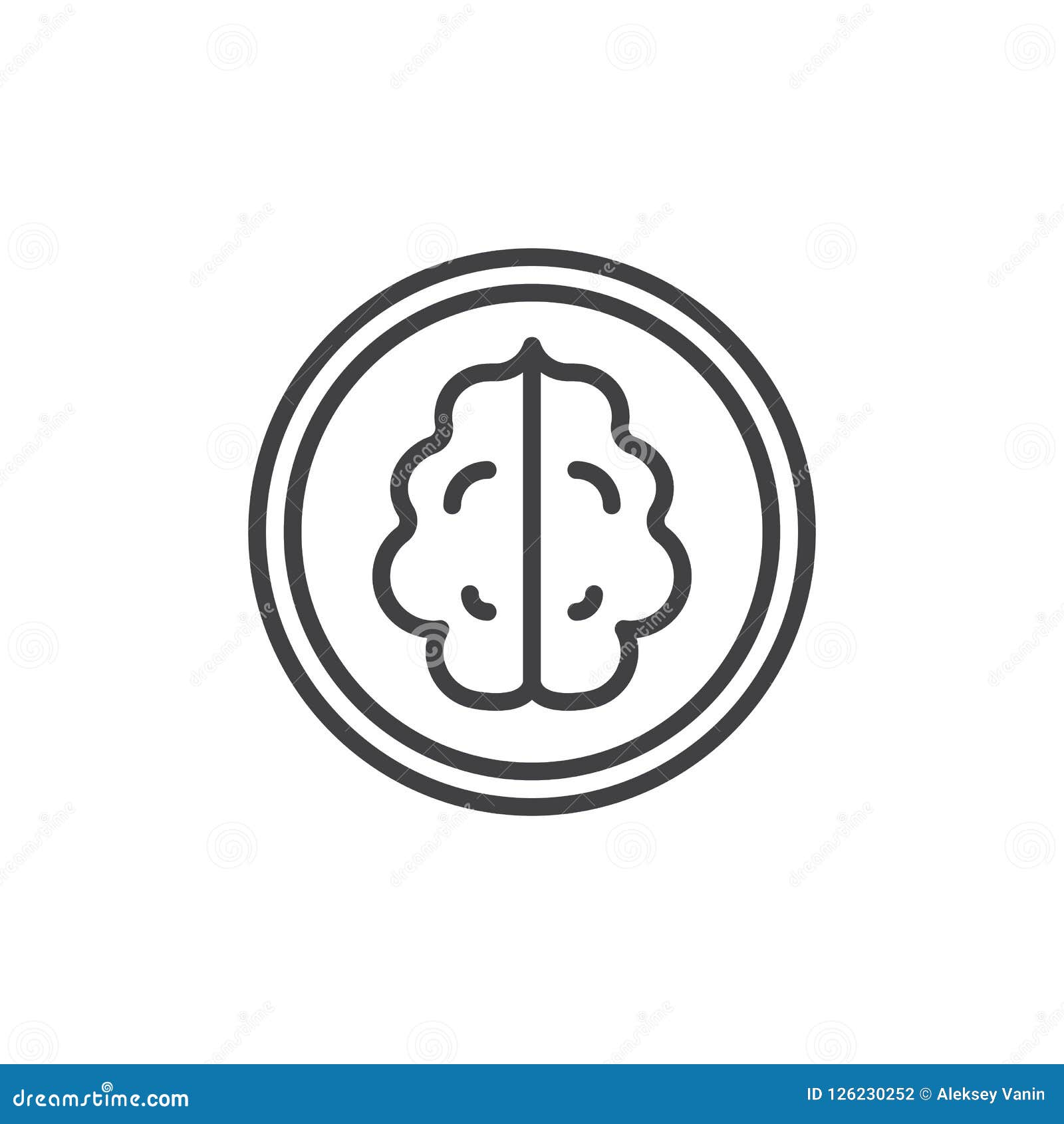 Walnut kernel outline icon stock vector. Illustration of line - 126230252