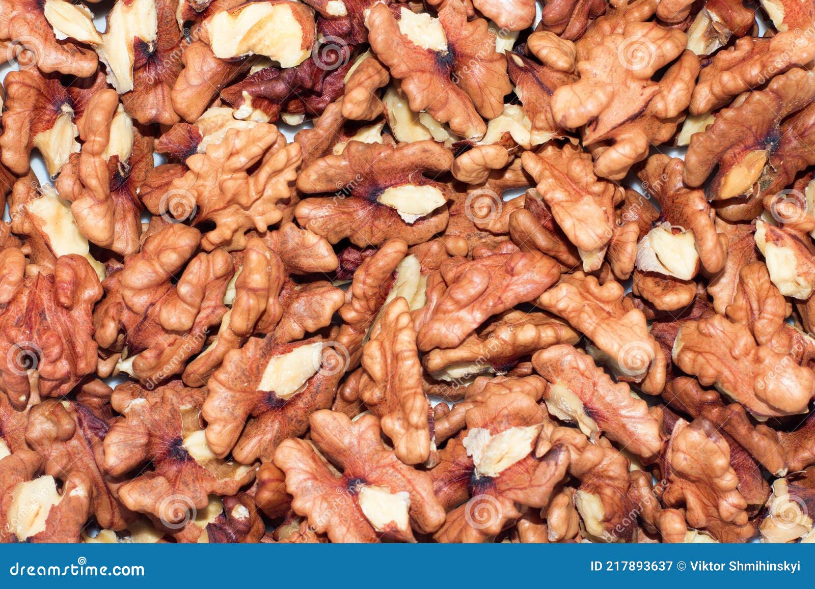 Walnut Kernels Close-up in the Form of Texture. Stock Image - Image of ...
