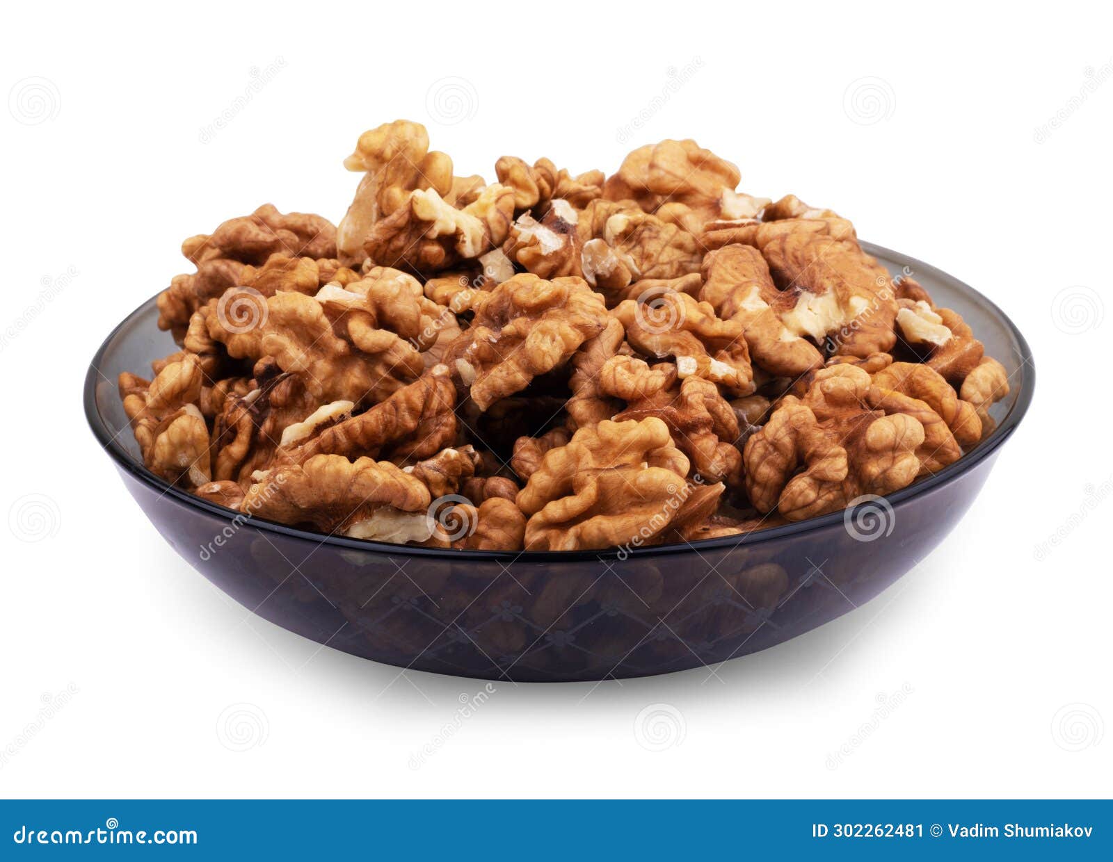 Walnut Kernels on Plate on a White Background Stock Image - Image of ...