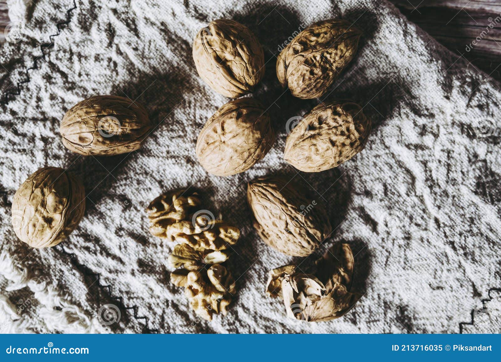 Walnut Kernels and Walnut Shells Lying on the Kitchen Table Stock Image ...