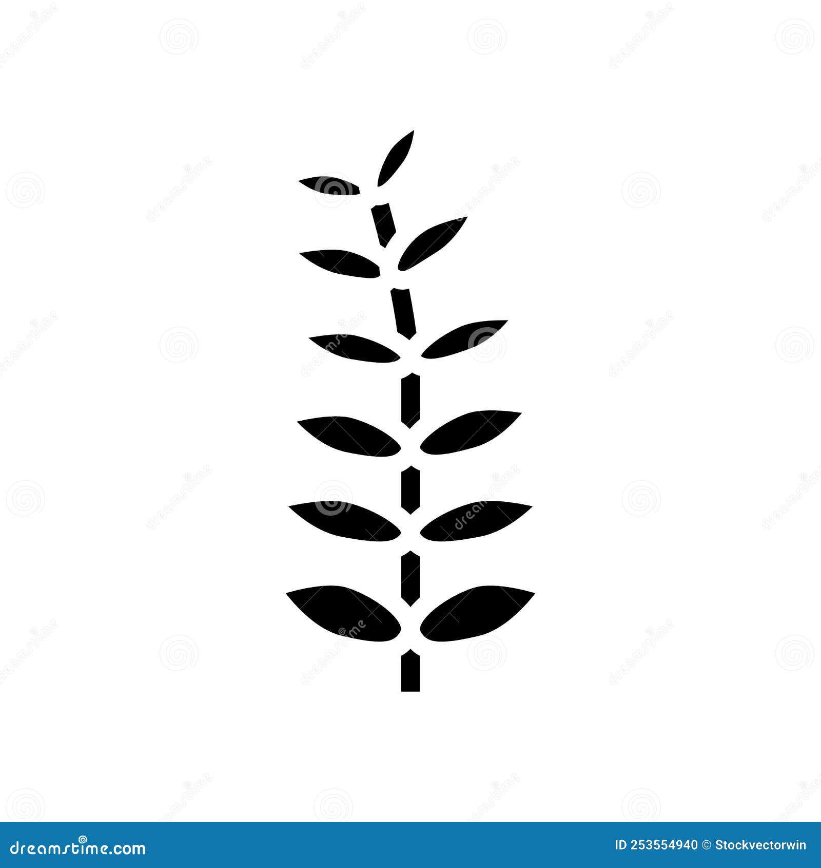 Walnut Leaf Glyph Icon Vector Illustration Stock Vector - Illustration ...