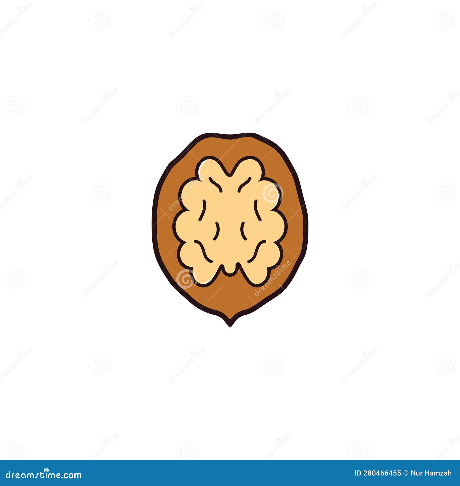 Walnut Logo Template Isolated White Background Stock Vector ...