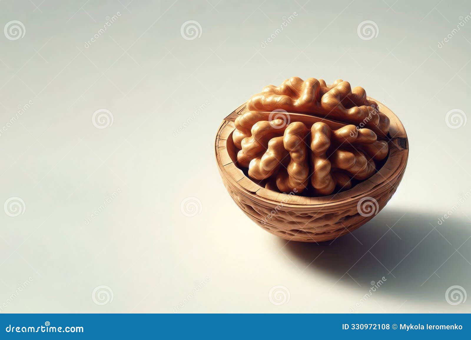A Walnut that Looks Like a Brain. Space for Text. Stock Photo - Image ...