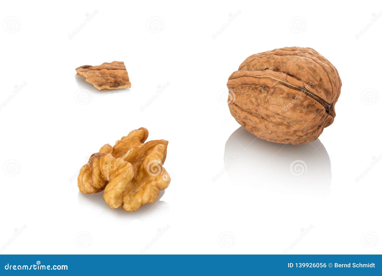 Walnut Nut with Nutshell Close-up Stock Photo - Image of hard, close ...