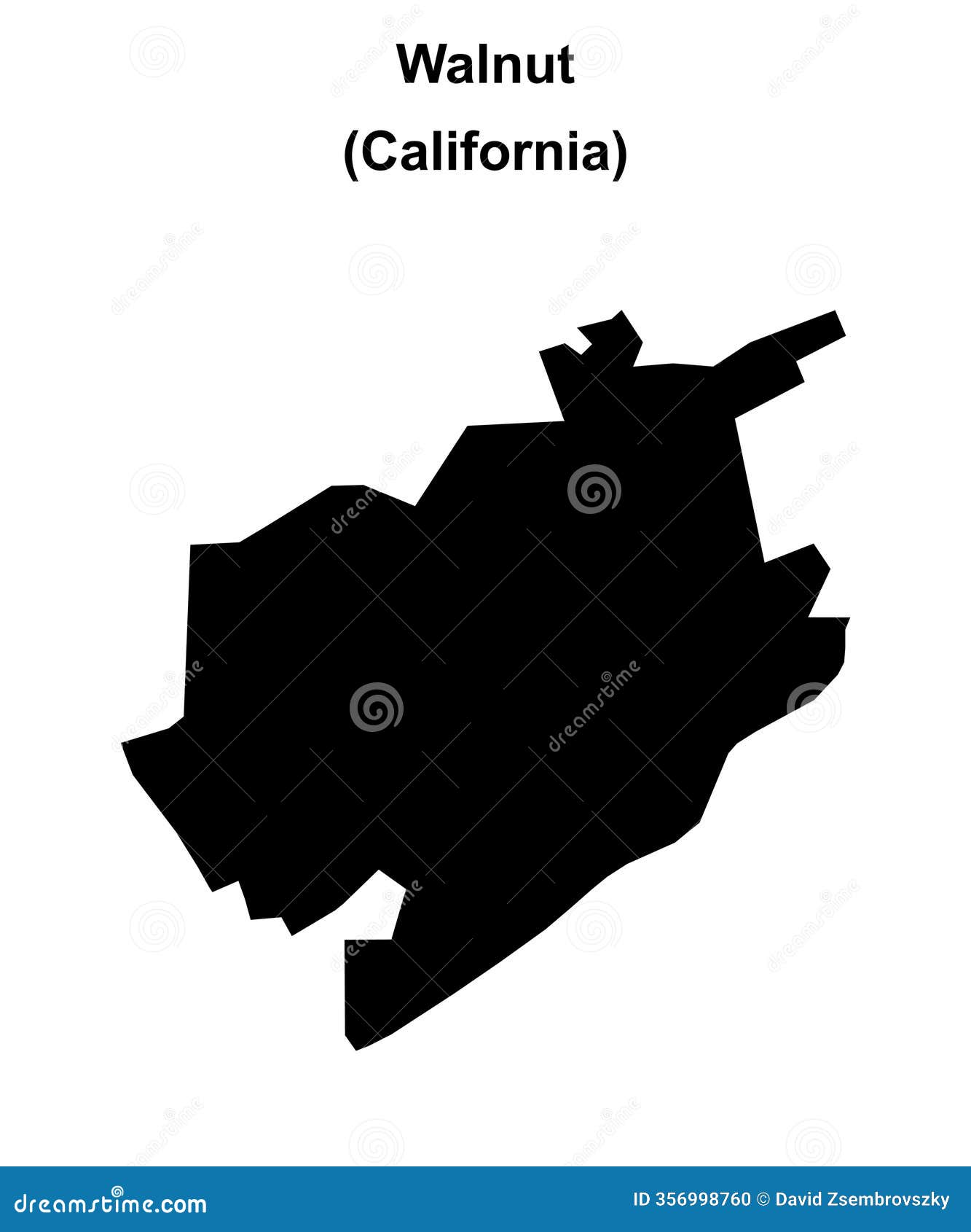 Walnut outline map stock illustration. Illustration of city - 356998760