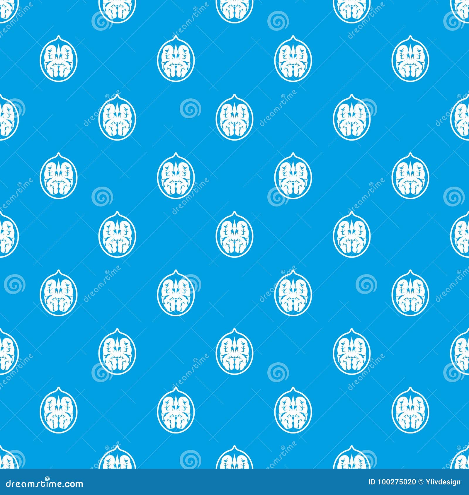 Walnut Pattern Seamless Blue Stock Vector - Illustration of dried ...
