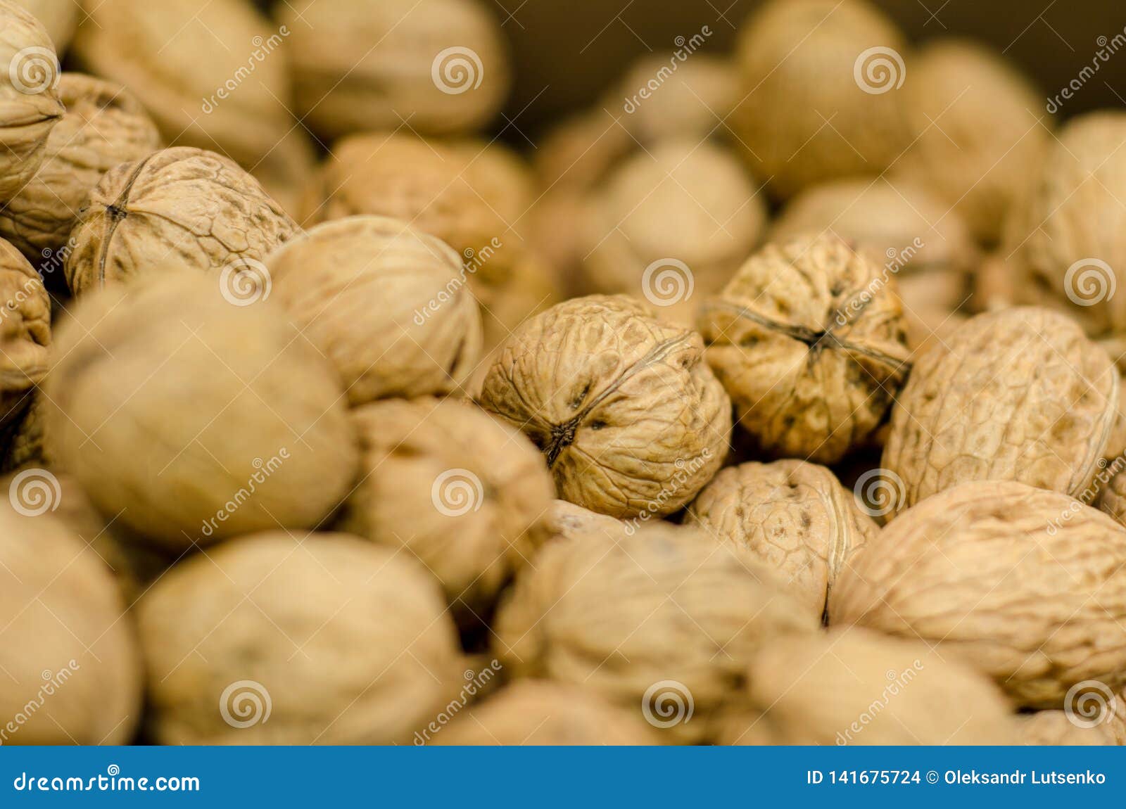 Walnut in shell stock photo. Image of white, snack, nutrition - 141675724