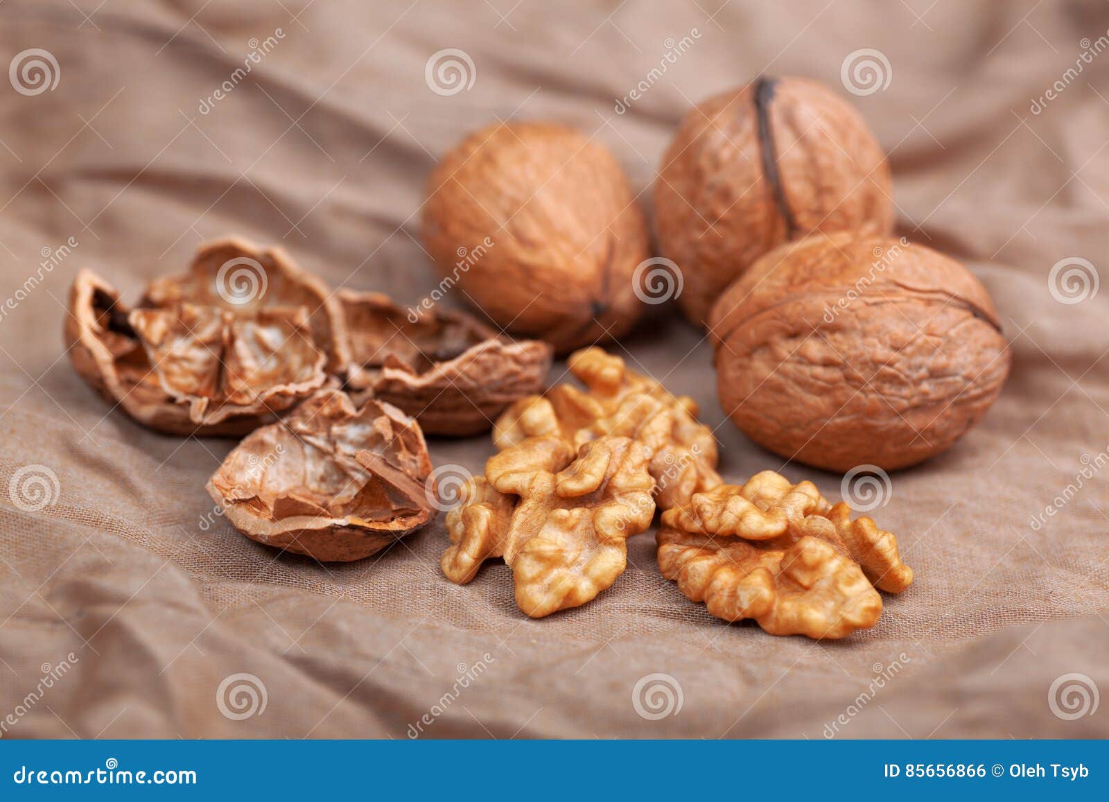 Walnut without Shell Close-up, and Nuts in the Shell Stock Photo ...