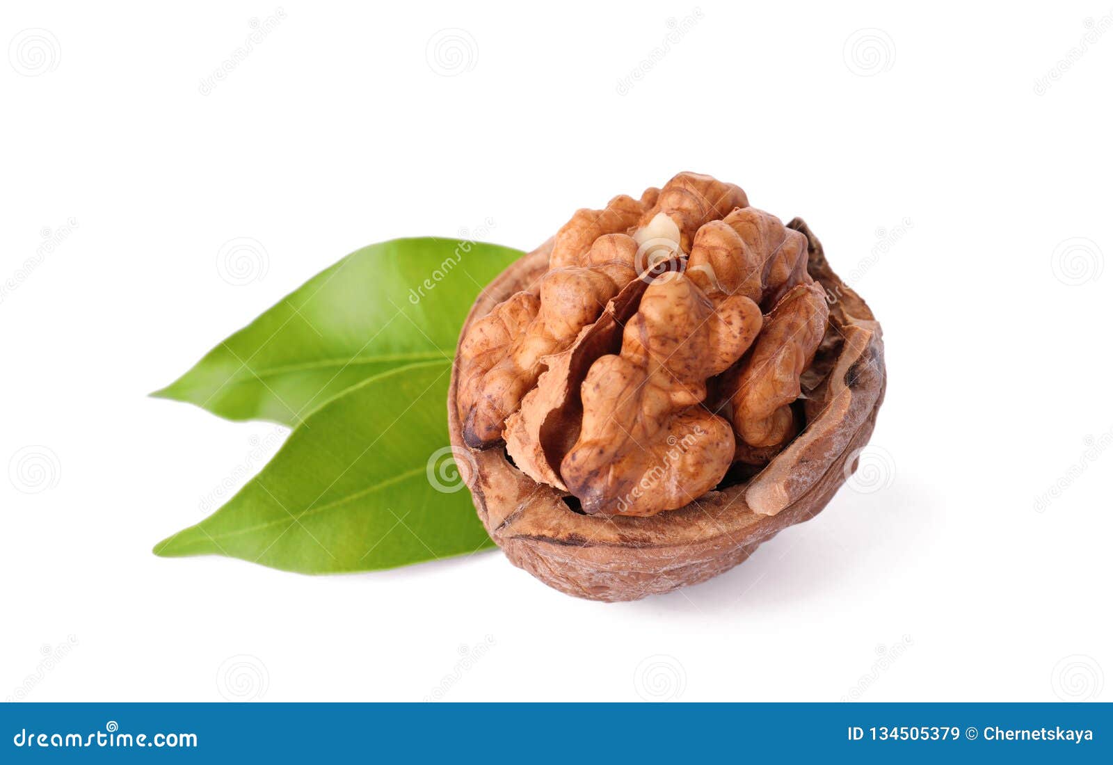 Walnut in Shell and Green Leaves Stock Image - Image of healthy ...