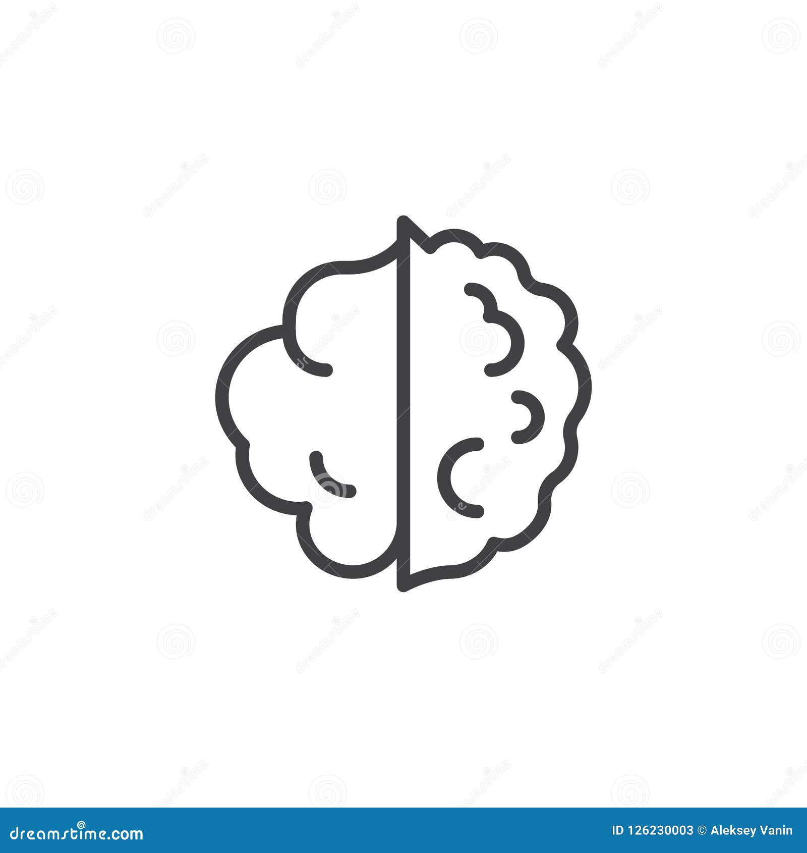 Walnut shell outline icon stock vector. Illustration of vector - 126230003