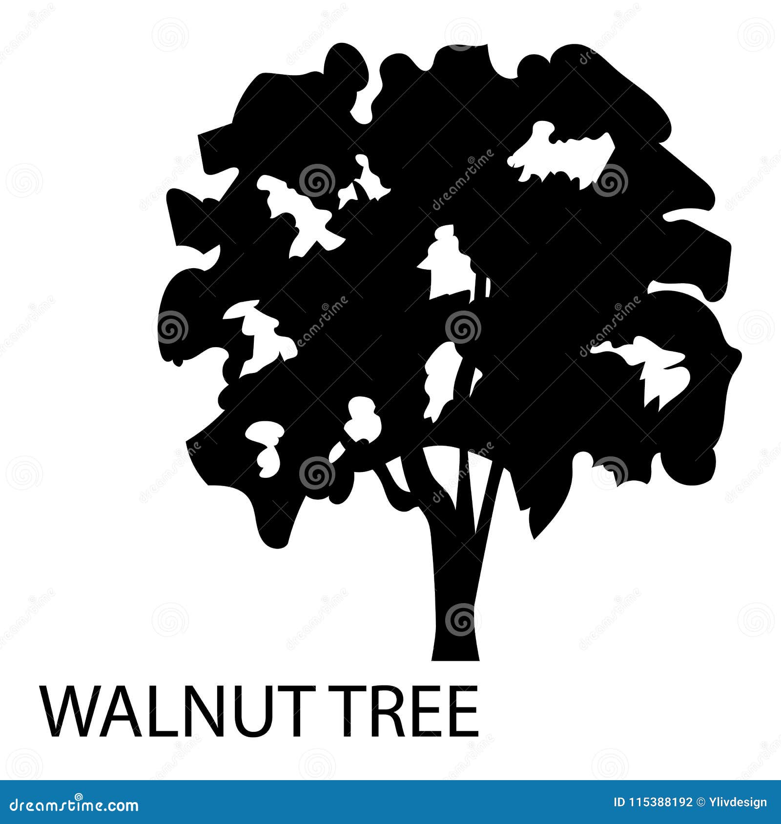 Walnut Tree Icon, Simple Style Stock Vector - Illustration of vector ...