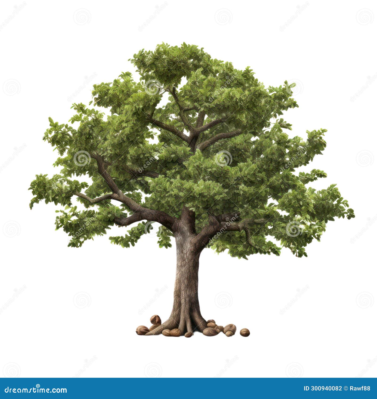 Walnut Tree Isolated On White Transparent Background Stock Photography ...