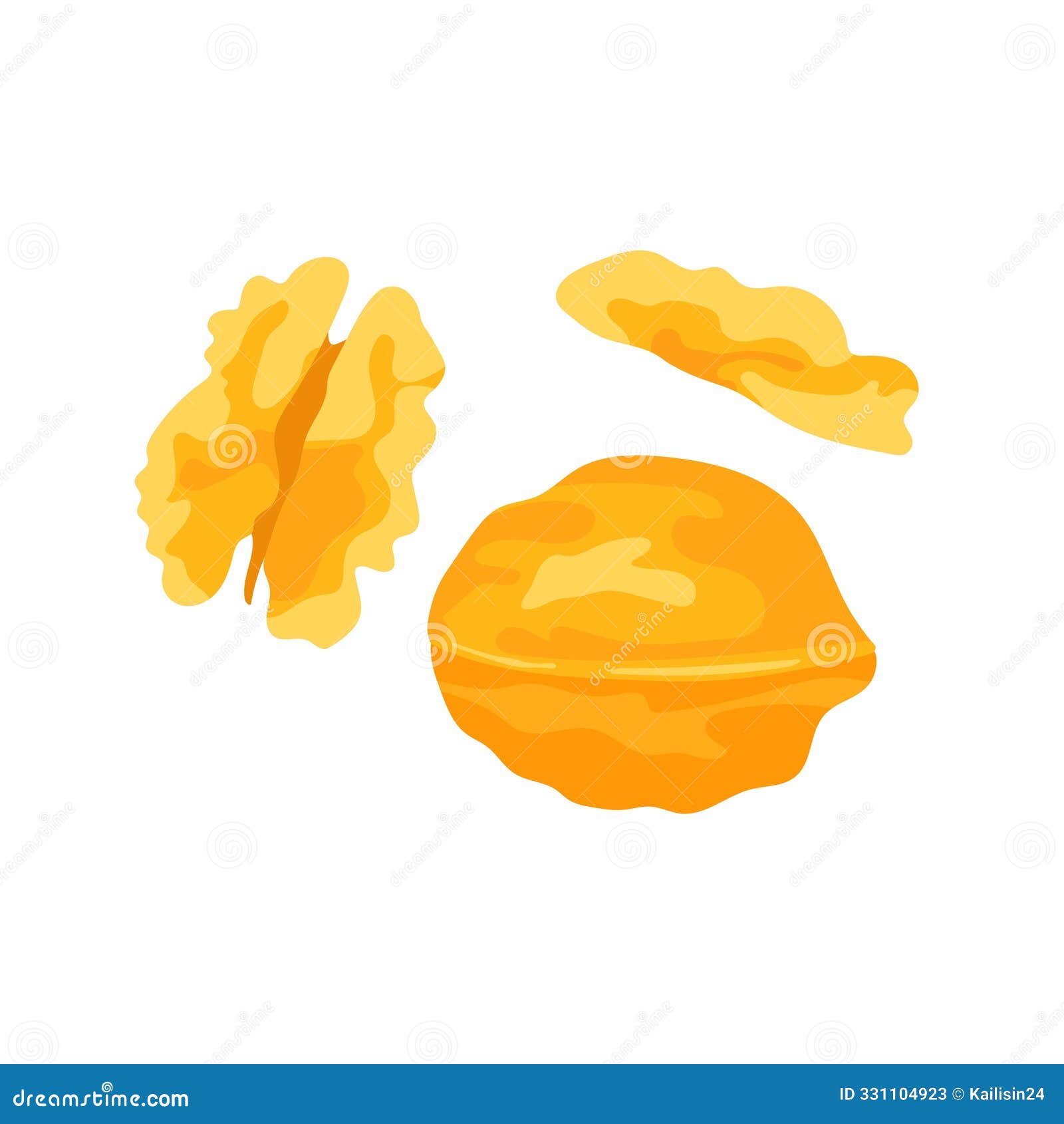 Walnut. Vector Illustration of Nut in Flat Style Stock Illustration ...