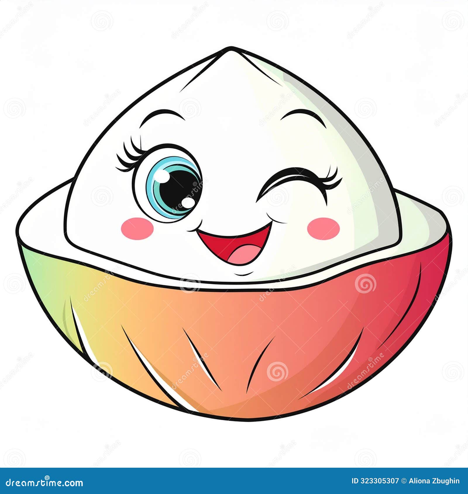 A Walnut with a Winking Face Still in Its Shell Stock Illustration ...