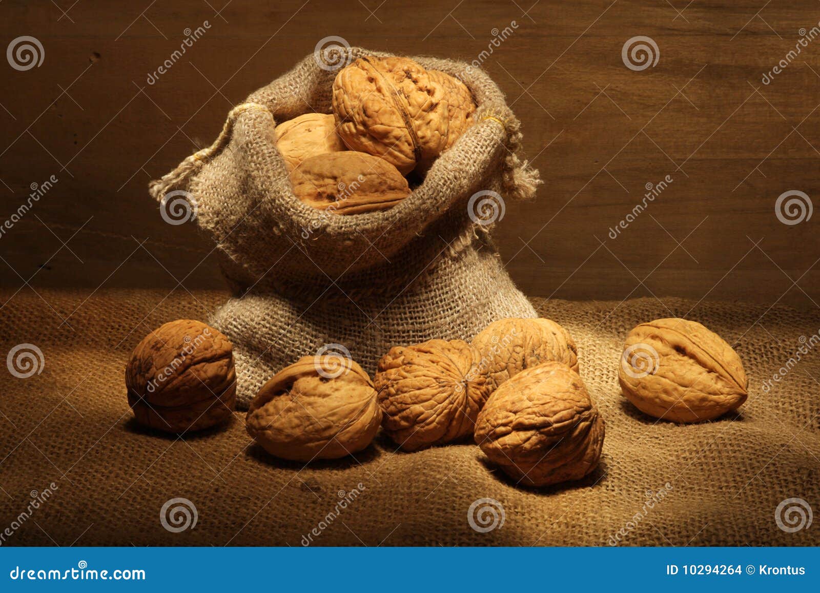 Walnuts in bag stock photo. Image of walnut, wood, jute - 10294264