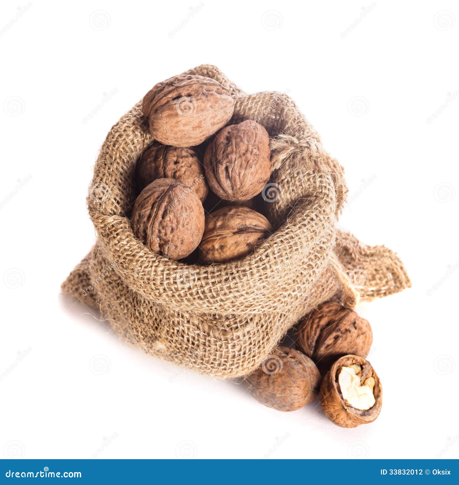 Walnuts in bag stock photo. Image of heap, burlap, walnut - 33832012