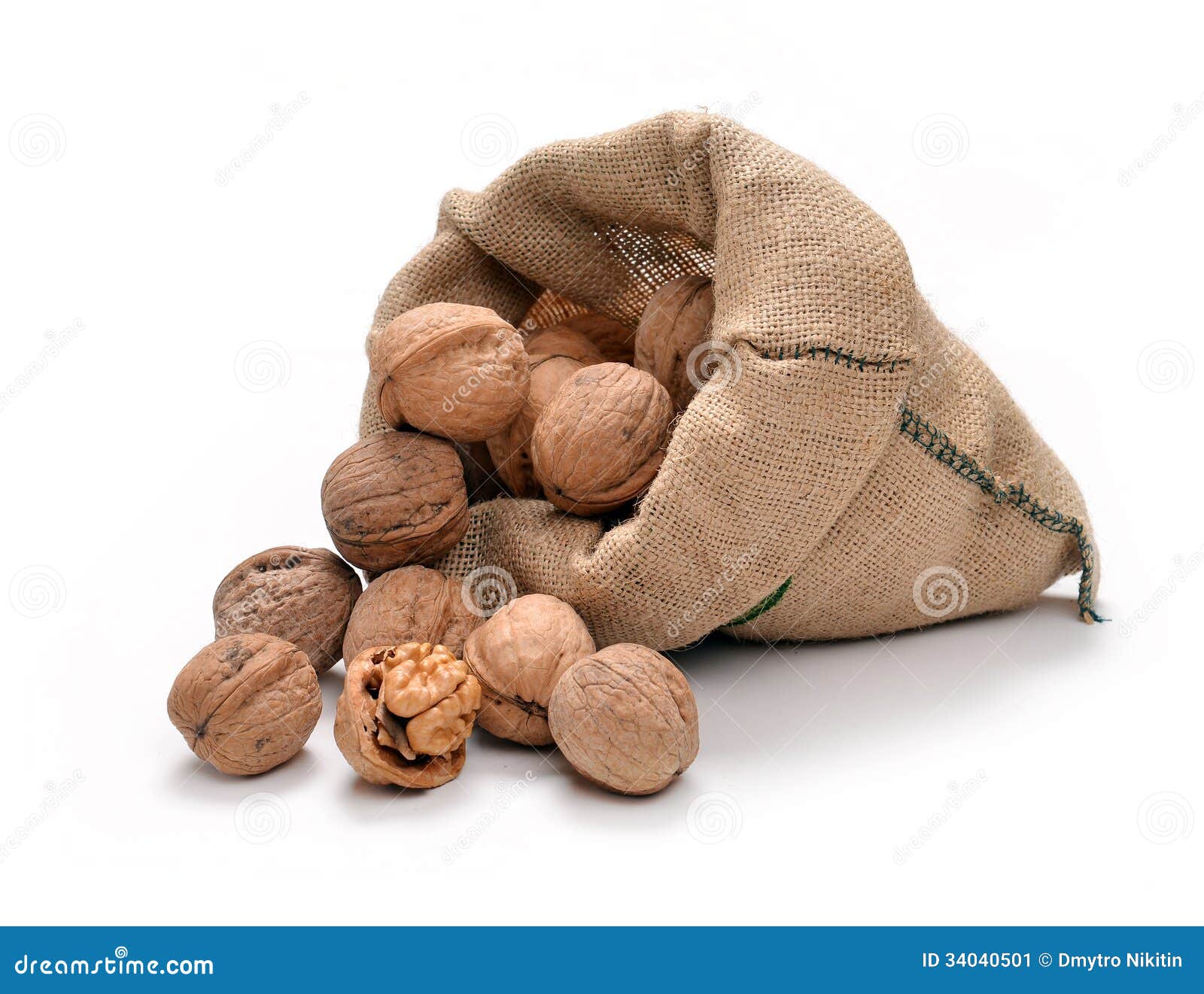 Walnuts and a bag stock image. Image of snack, kernel - 34040501