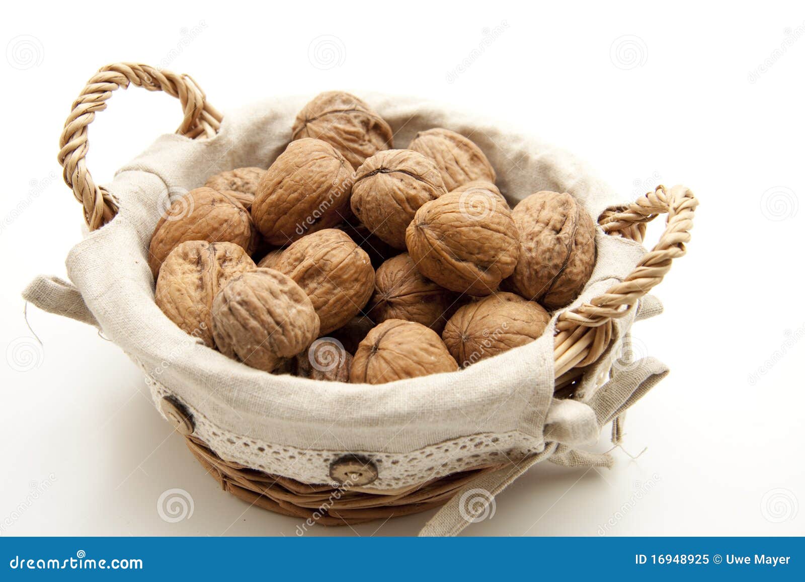 Walnuts in the basket stock image. Image of walnut, hard - 16948925