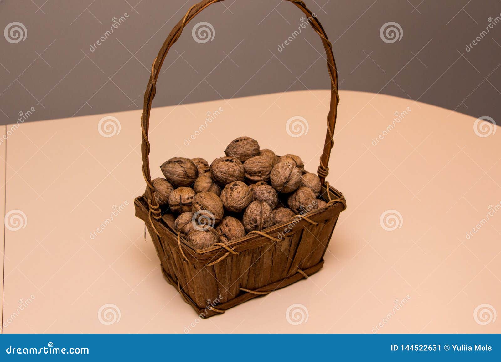 Walnuts in Basket Isolated on White Stock Image - Image of closeup ...