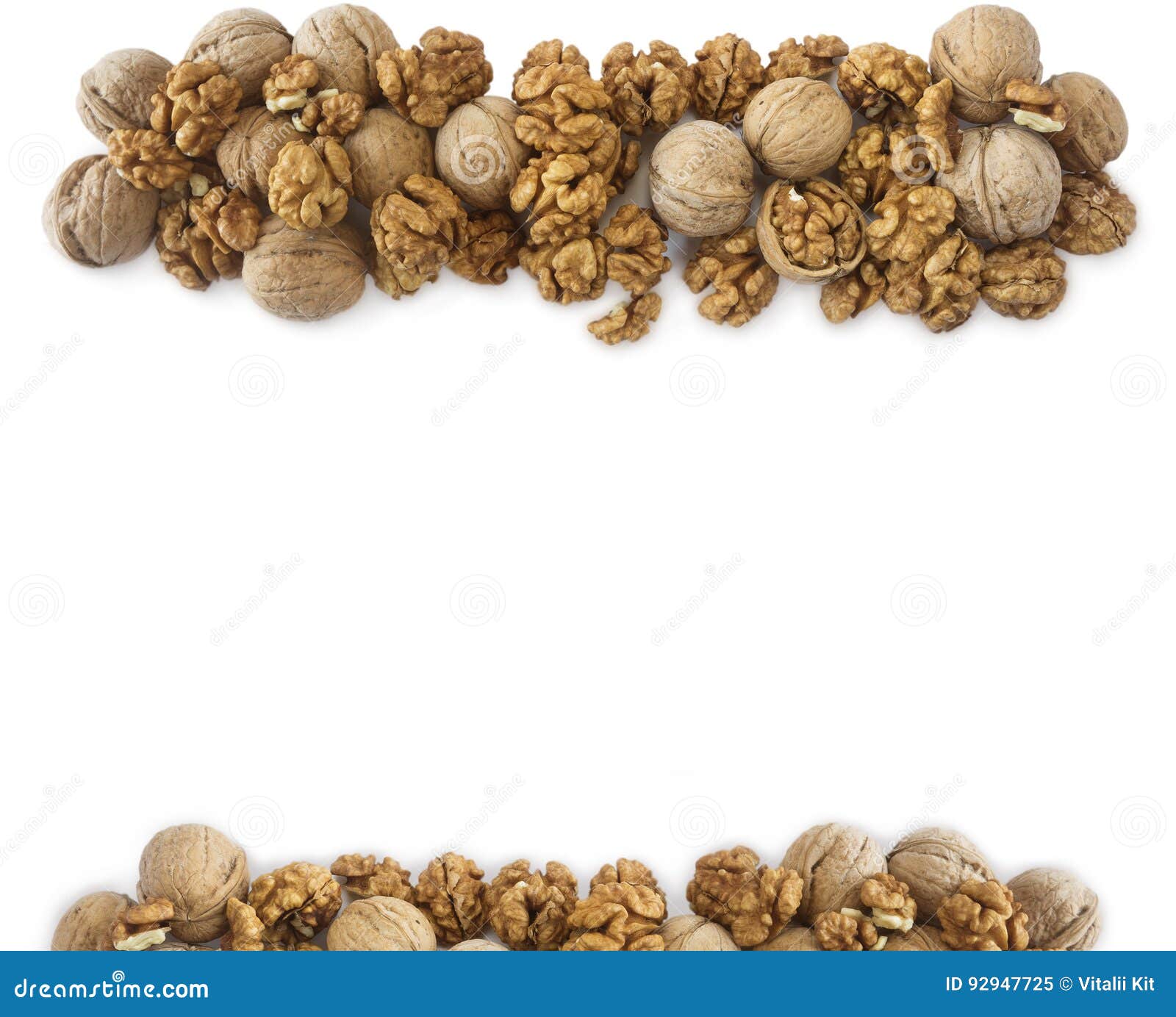 Walnuts at Border of Image with Copy Space for Text. Stock Image ...
