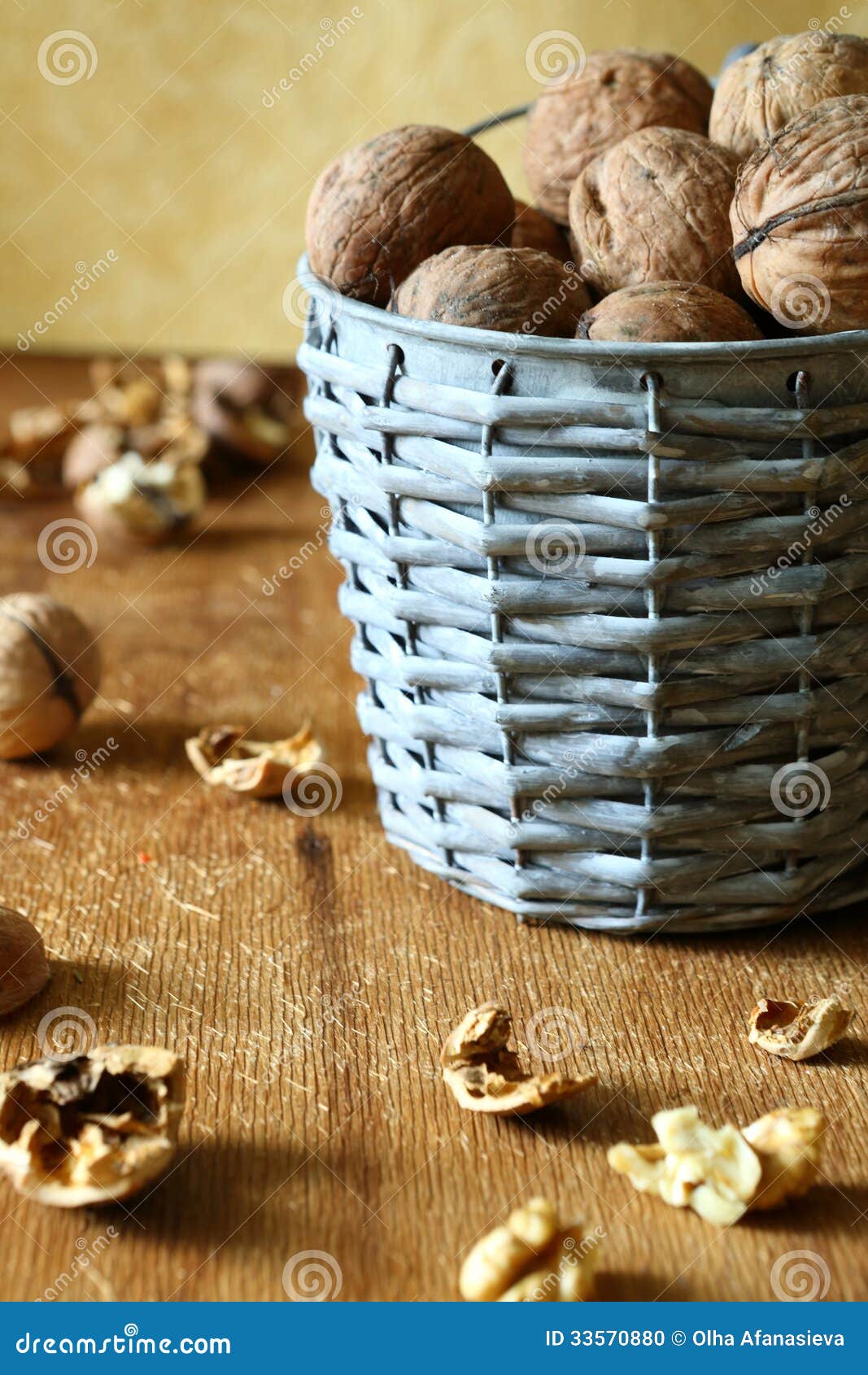 Walnuts in a Bucket and Shells Stock Photo - Image of fruit, harvest ...