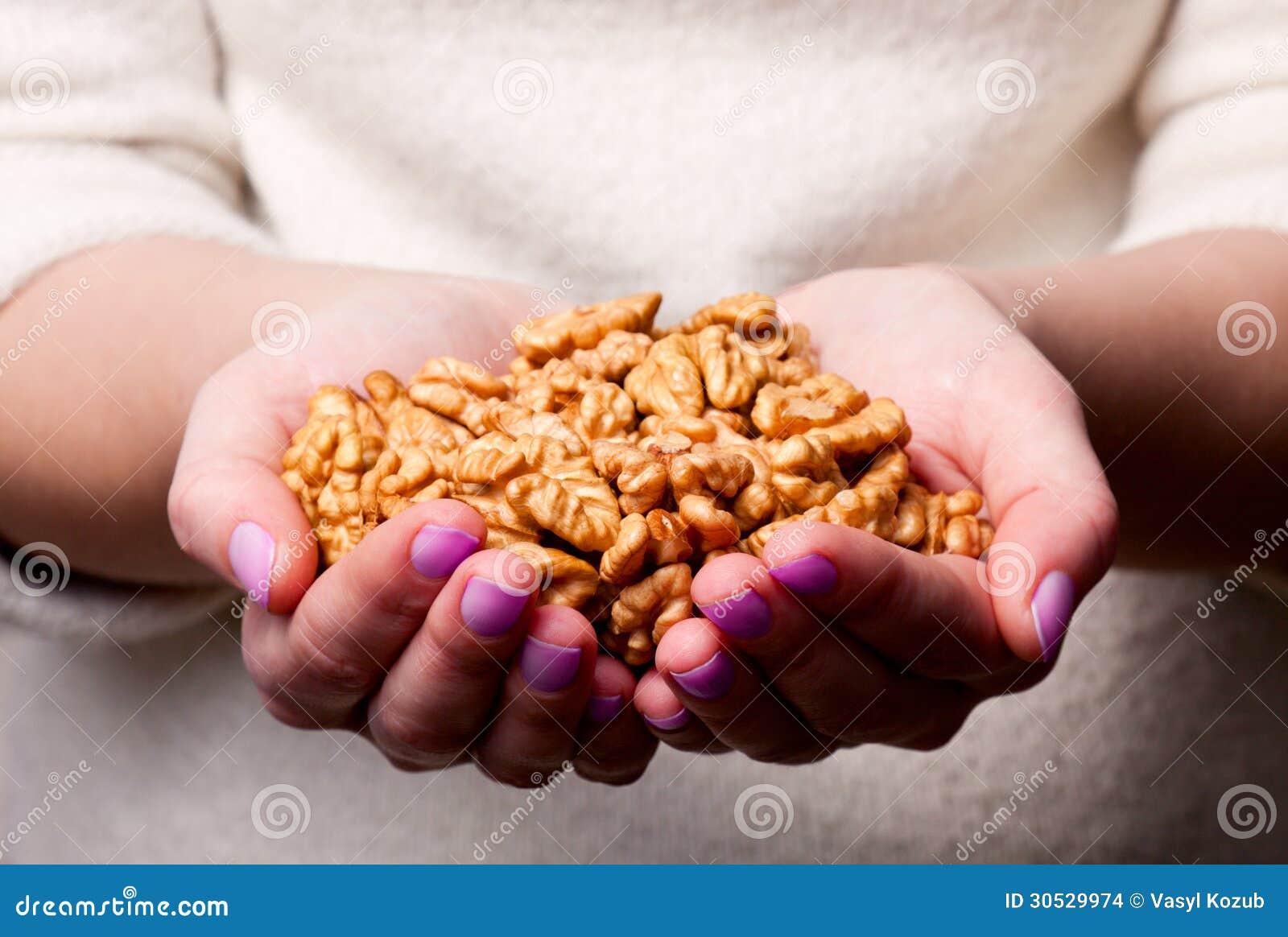 Walnuts in hand stock photo. Image of closeup, ingredient - 30529974