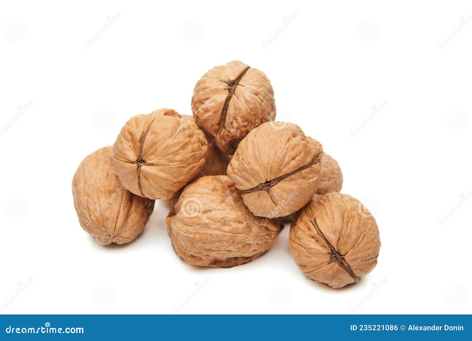 Walnuts Heap Isolated on a White Background Stock Photo - Image of ...