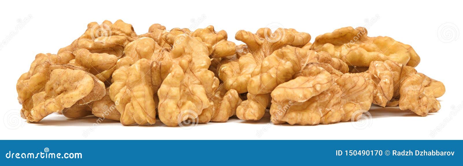 Walnuts Isolated on White Background. Pile of Walnuts without Shell ...