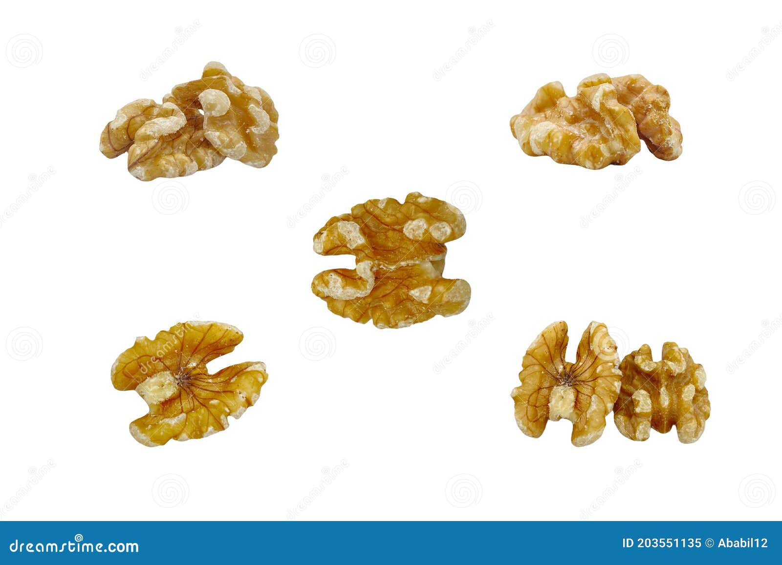 Walnuts isolated on white stock image. Image of diet - 203551135