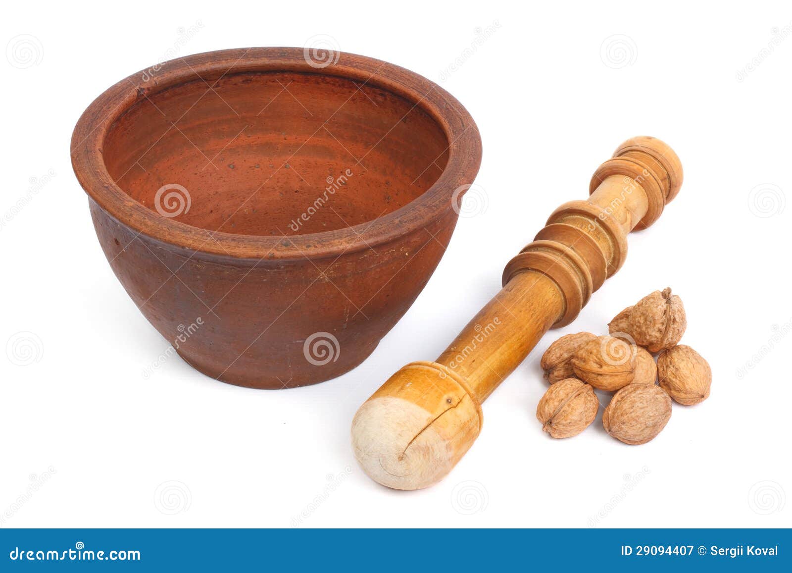 Walnuts and Mortar for Grinding Stock Image - Image of brown, exposure ...