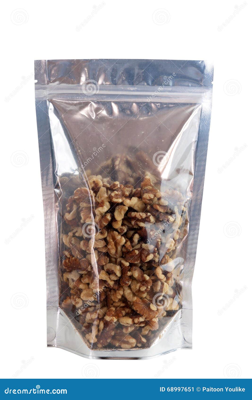 Walnuts in Packaging Foil Zip Lock Bag Stock Image - Image of ...