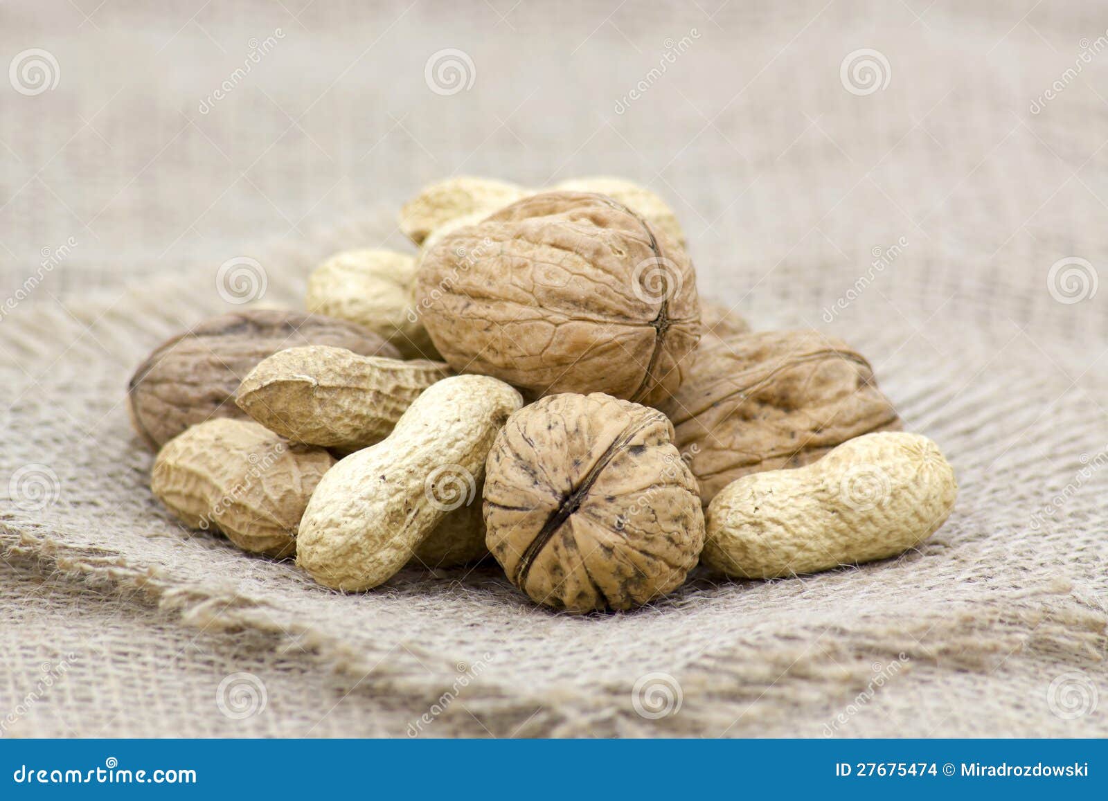Walnuts and peanuts stock photo. Image of healthy, pecan - 27675474