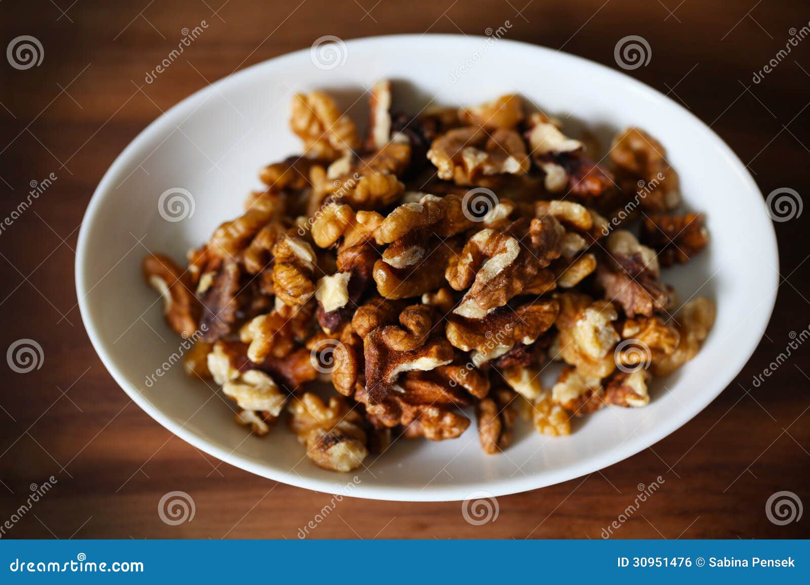 Walnuts, Shelled on White Plate Stock Photo - Image of tasty, health ...