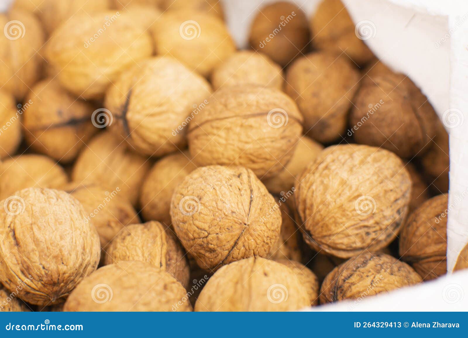 Walnuts with Shells. Background of Fresh Walnuts. Stock Image - Image ...