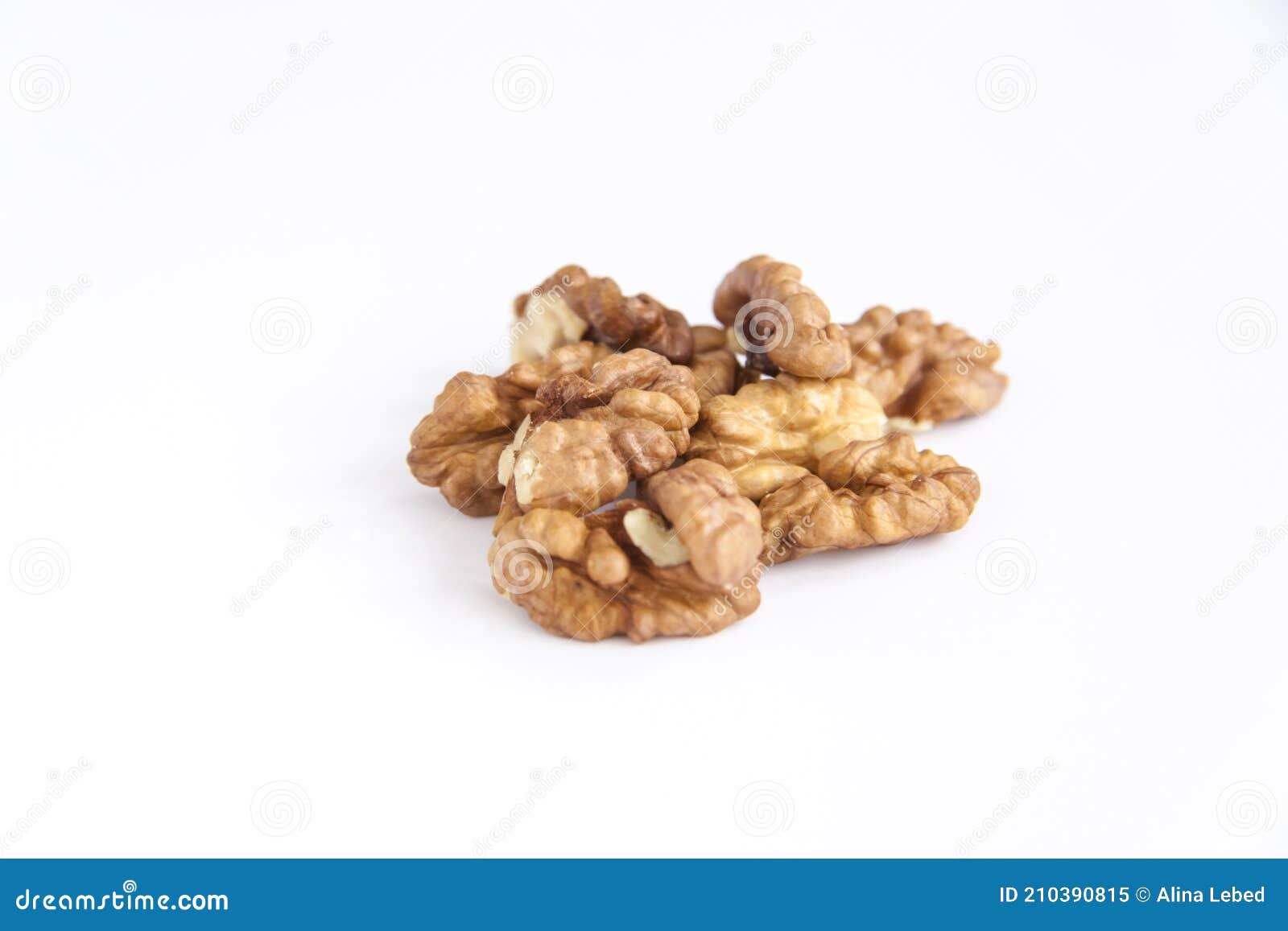Walnuts without Shells on a White Background. Healthy Nuts Stock Image ...