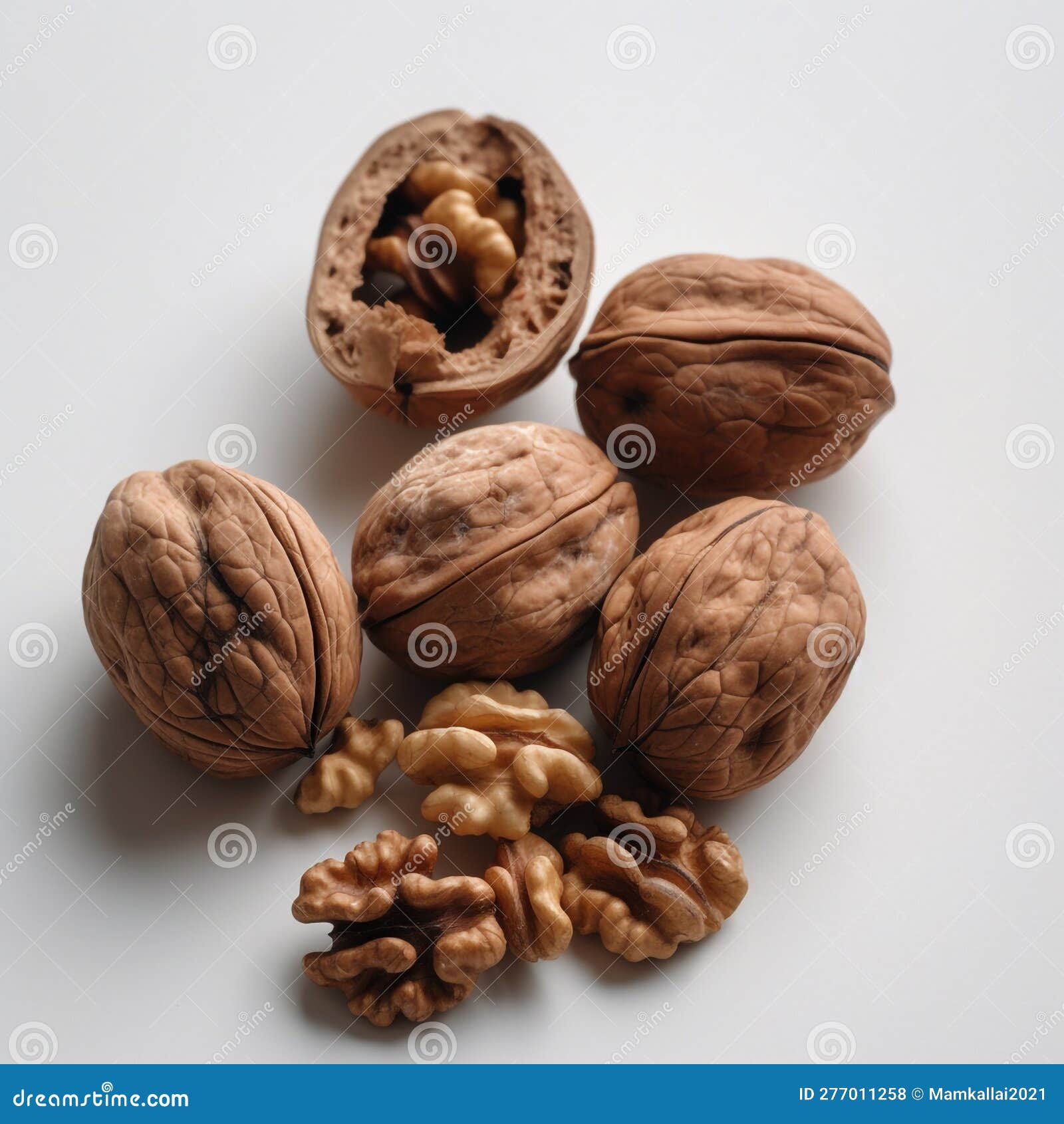 Walnuts with their shells stock illustration. Illustration of snack ...