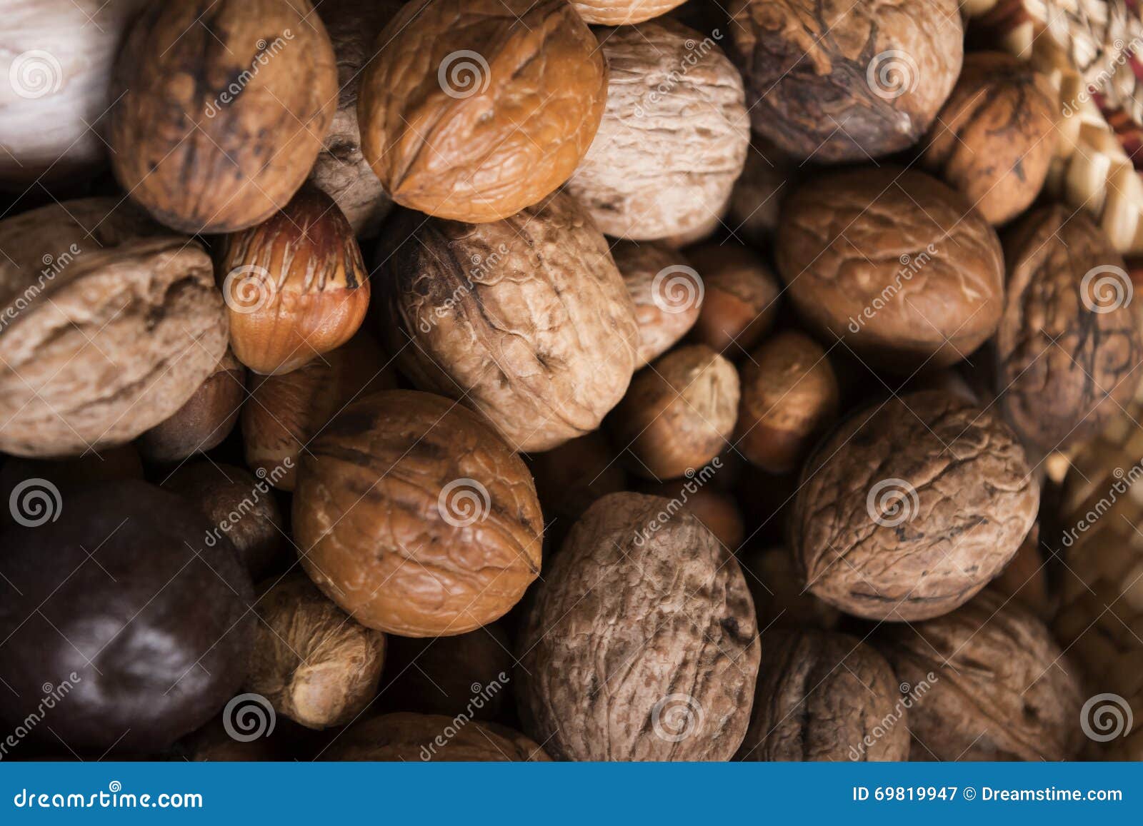 Walnuts stock image. Image of wattle, nuts, brown, basket - 69819947