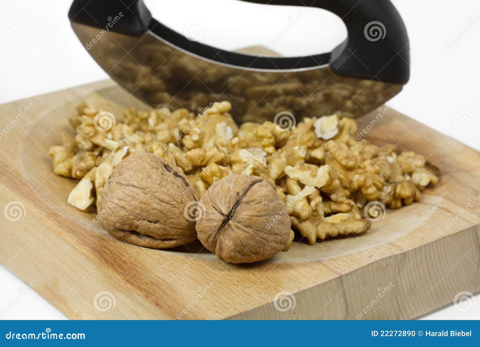 Walnuts on a Wooden Plate with Chopping Knife Stock Photo - Image of ...