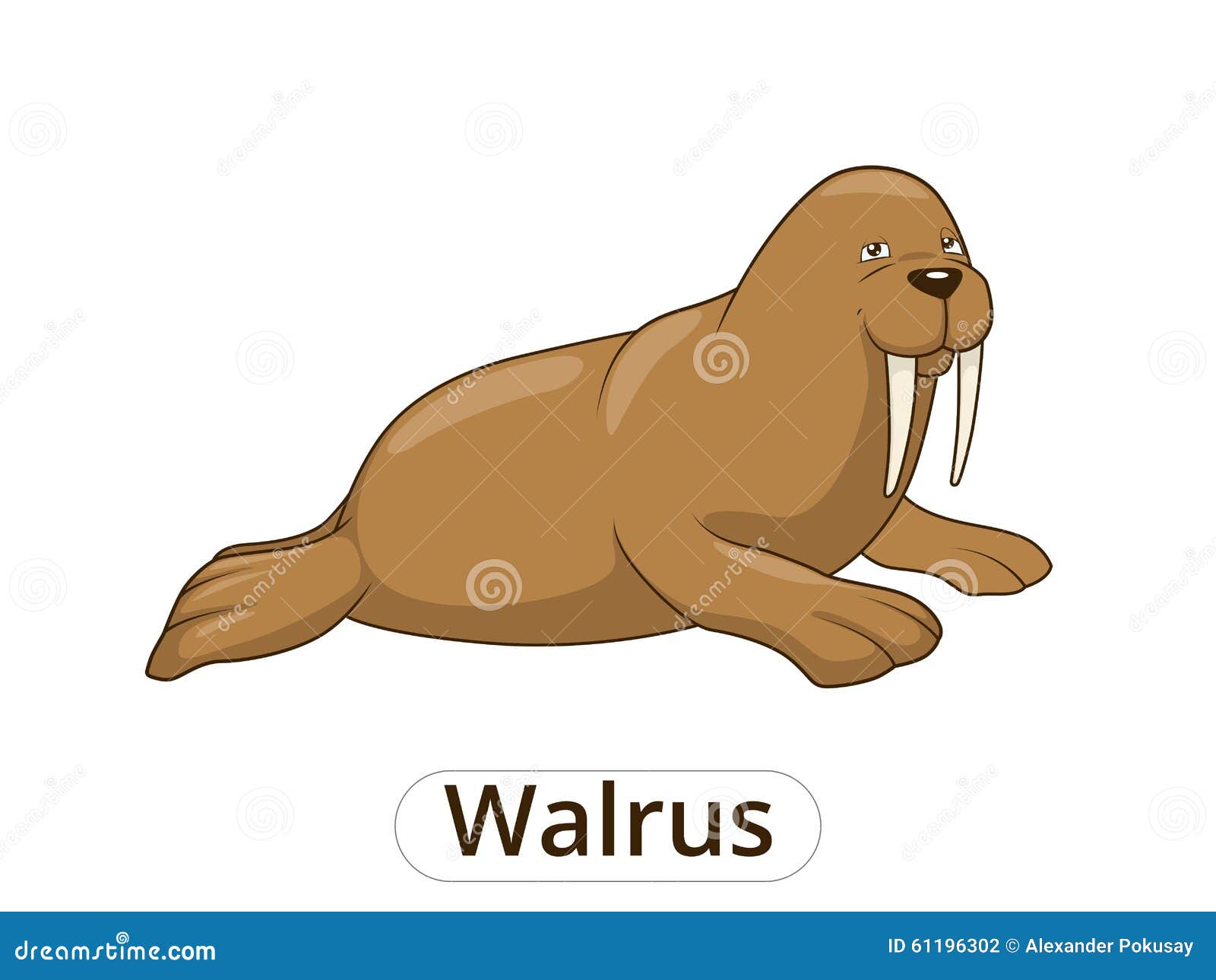 Walrus Cartoon Vector Illustration Stock Vector - Illustration of ...