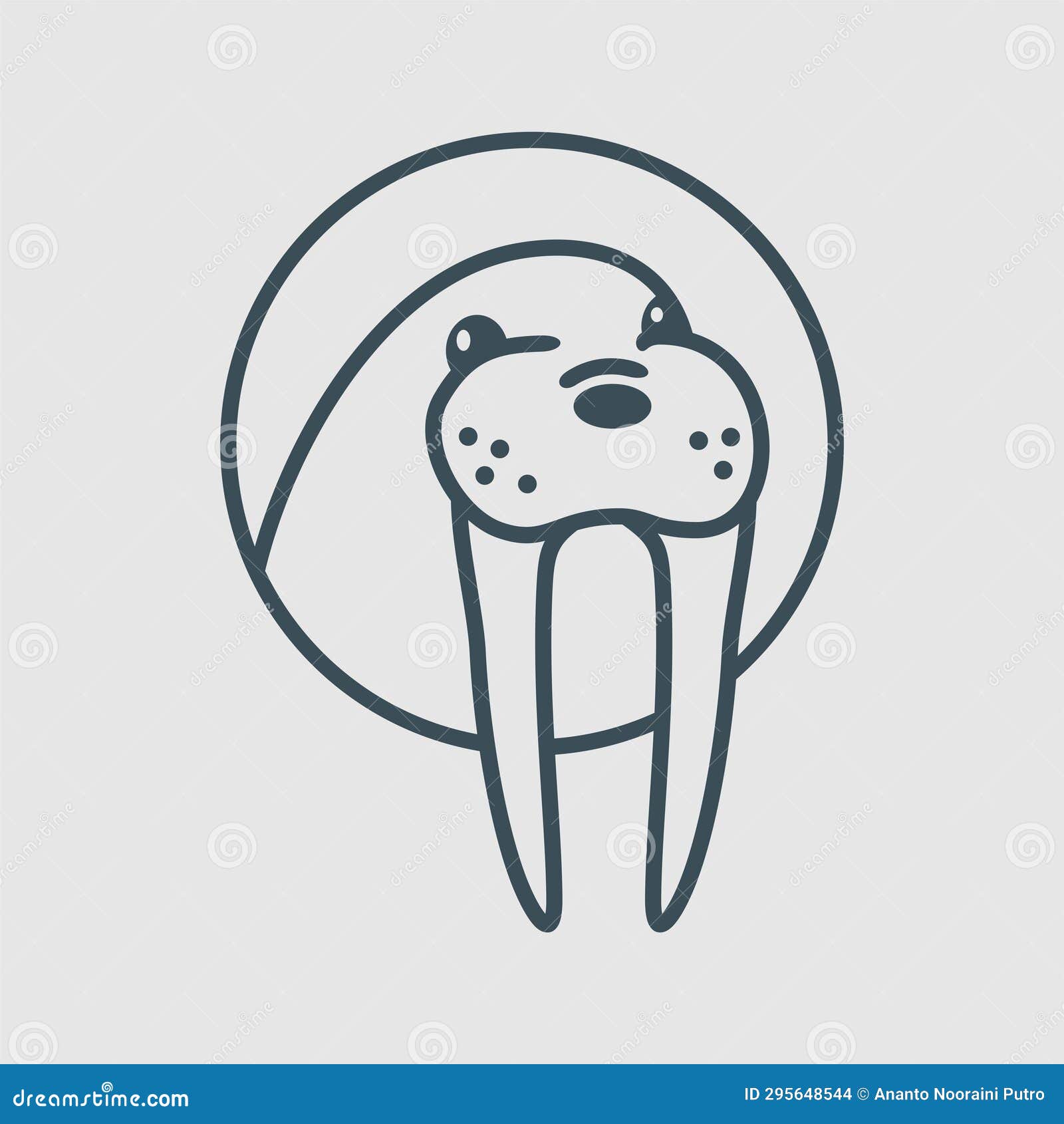 Walrus head icon stock vector. Illustration of cartoon - 295648544