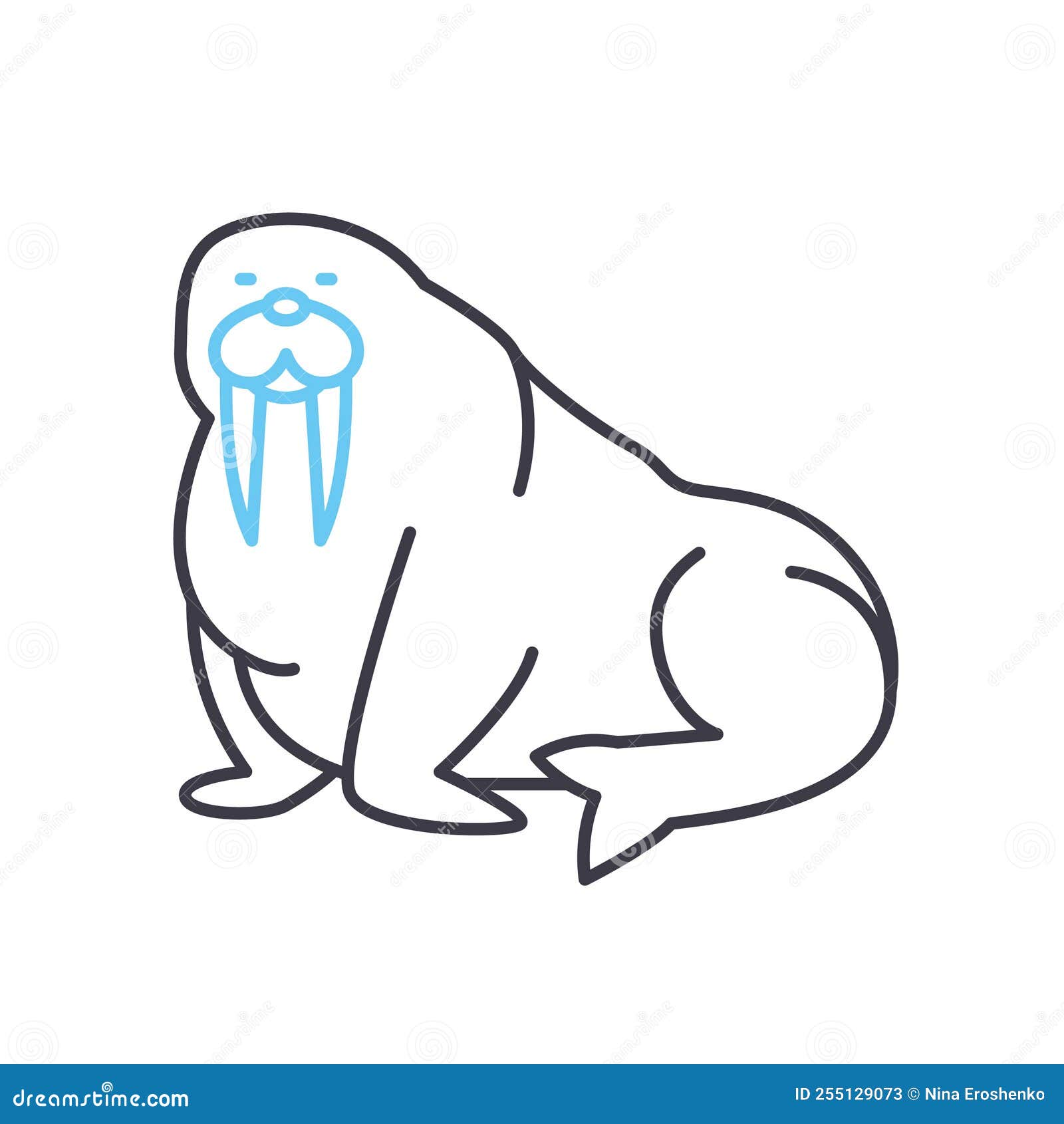 Walrus Line Icon, Outline Symbol, Vector Illustration, Concept Sign Stock Vector - Illustration ...
