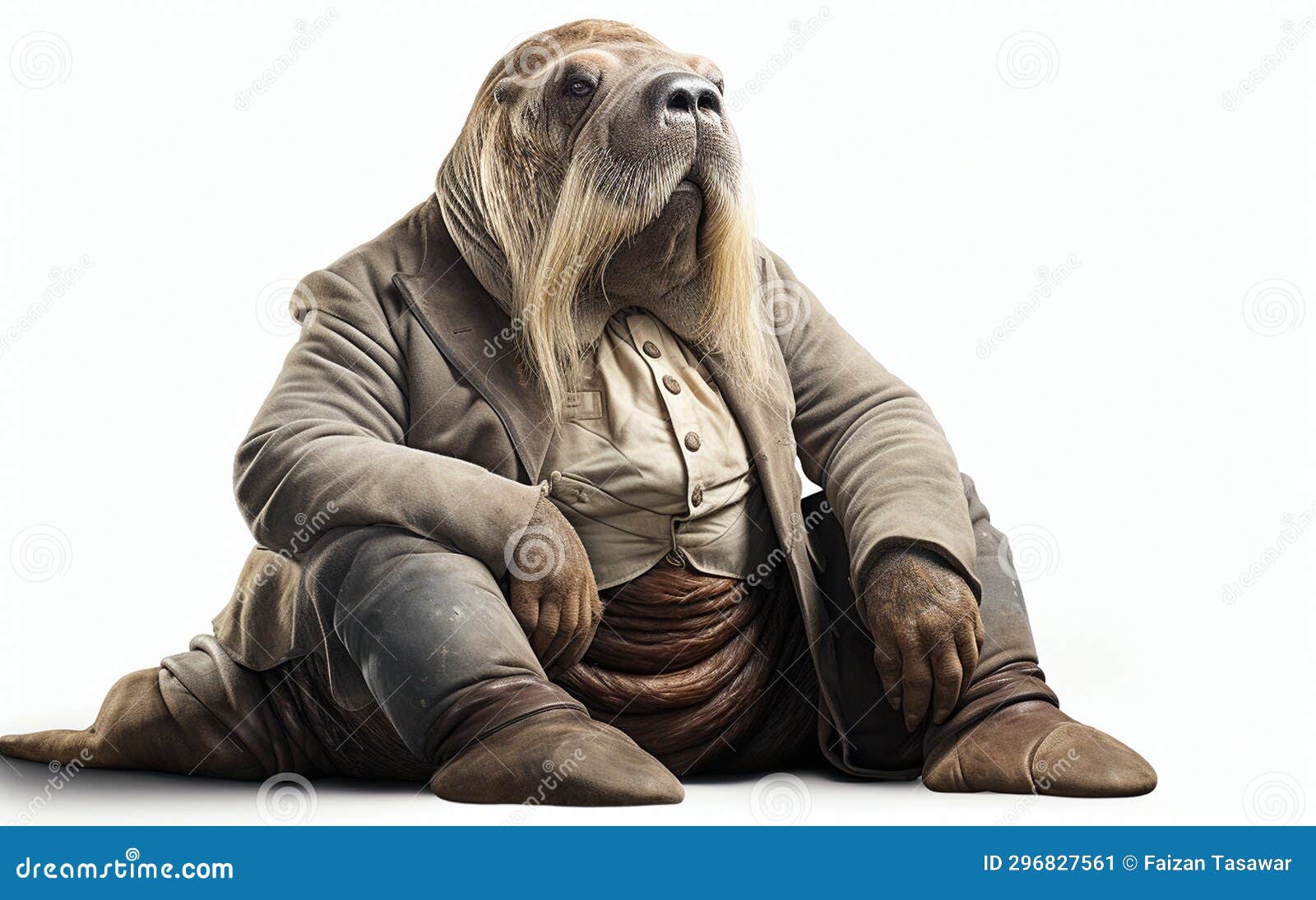 Walrus on a White Background -Generative Ai Stock Illustration ...