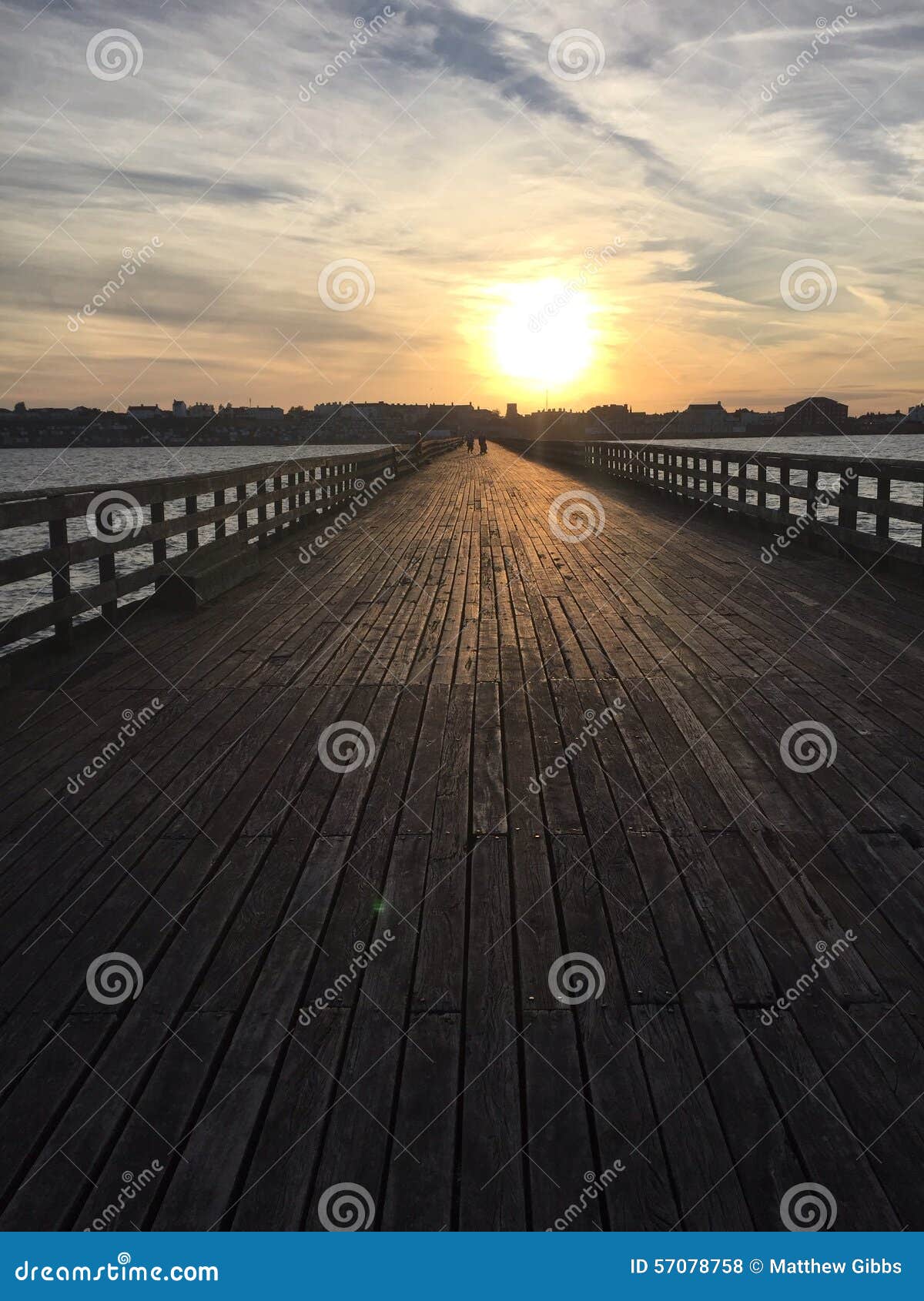 Walton pier at sunset stock photo. Image of walking, sunset - 57078758
