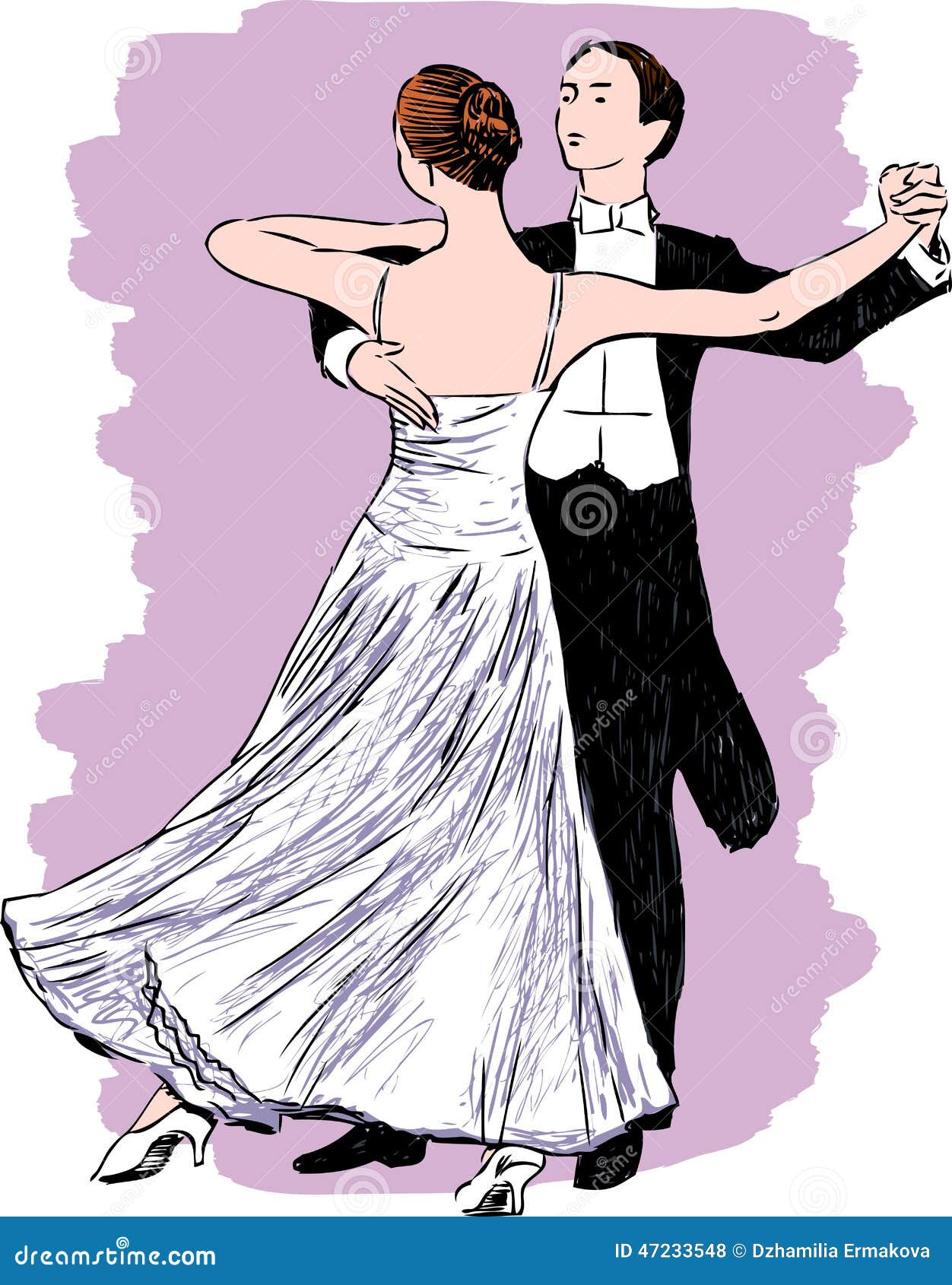 Waltzing couple stock vector. Illustration of vector - 47233548