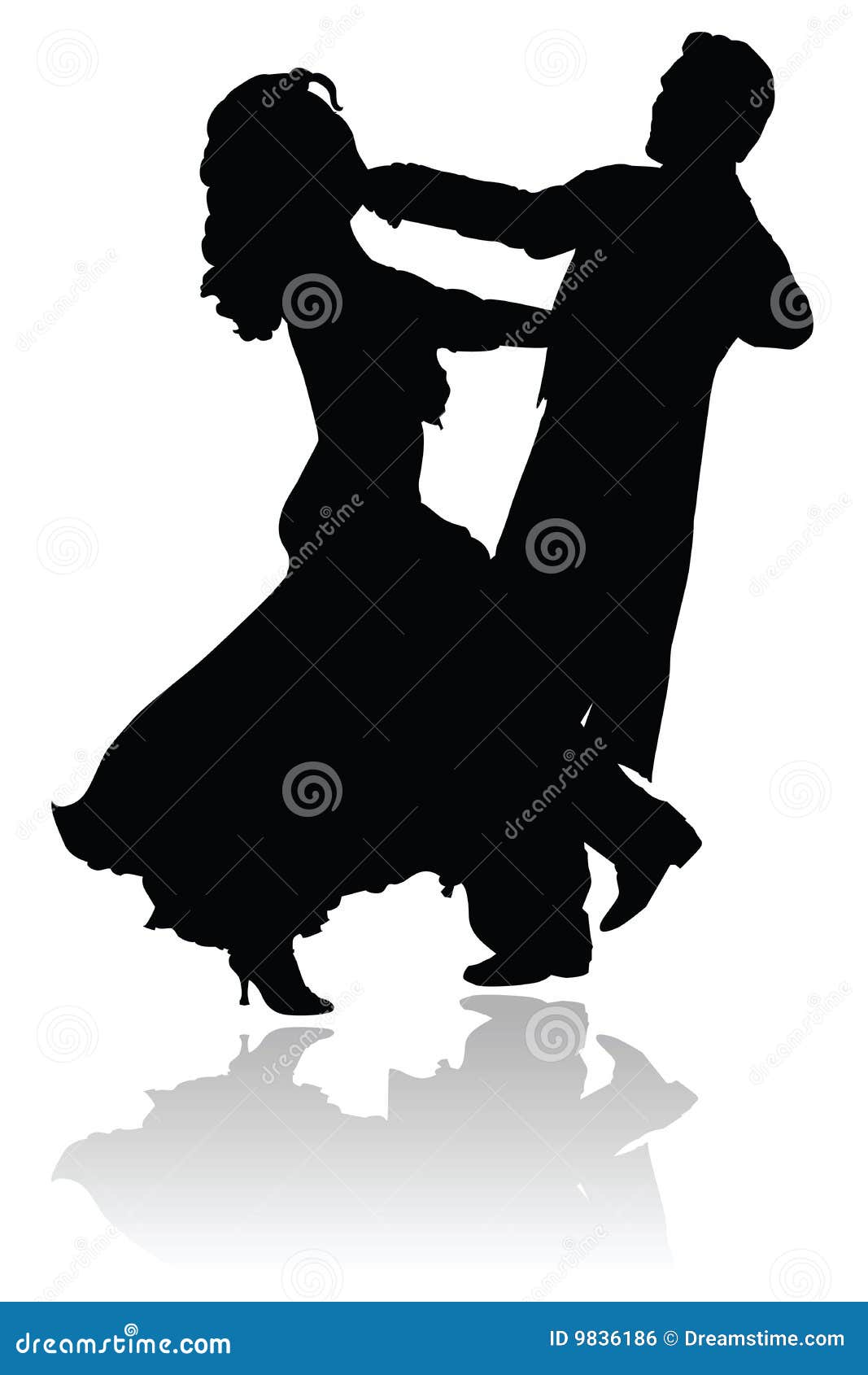 Walzer-Tanz-Paar-Schattenbild Vektor Abbildung - Illustration von ...