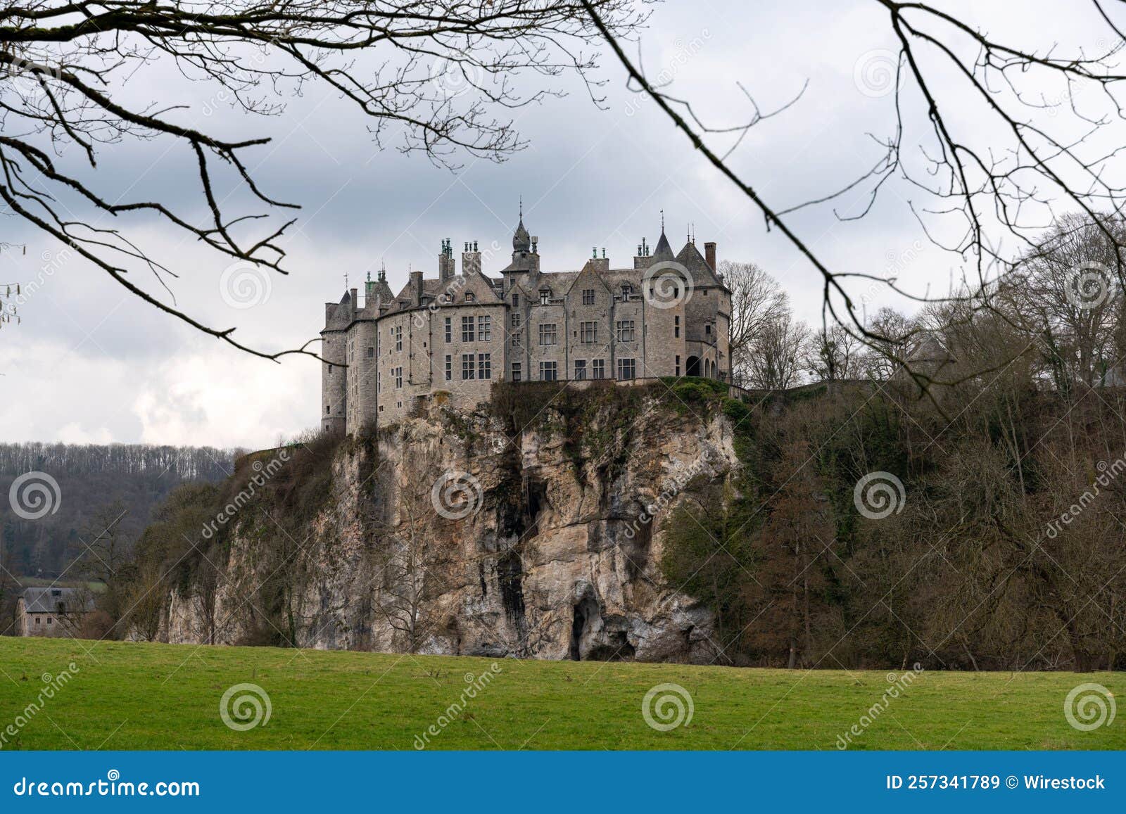 Walzin Castle in Dinant, Belgium on the Cloff with Greenery and Forests ...