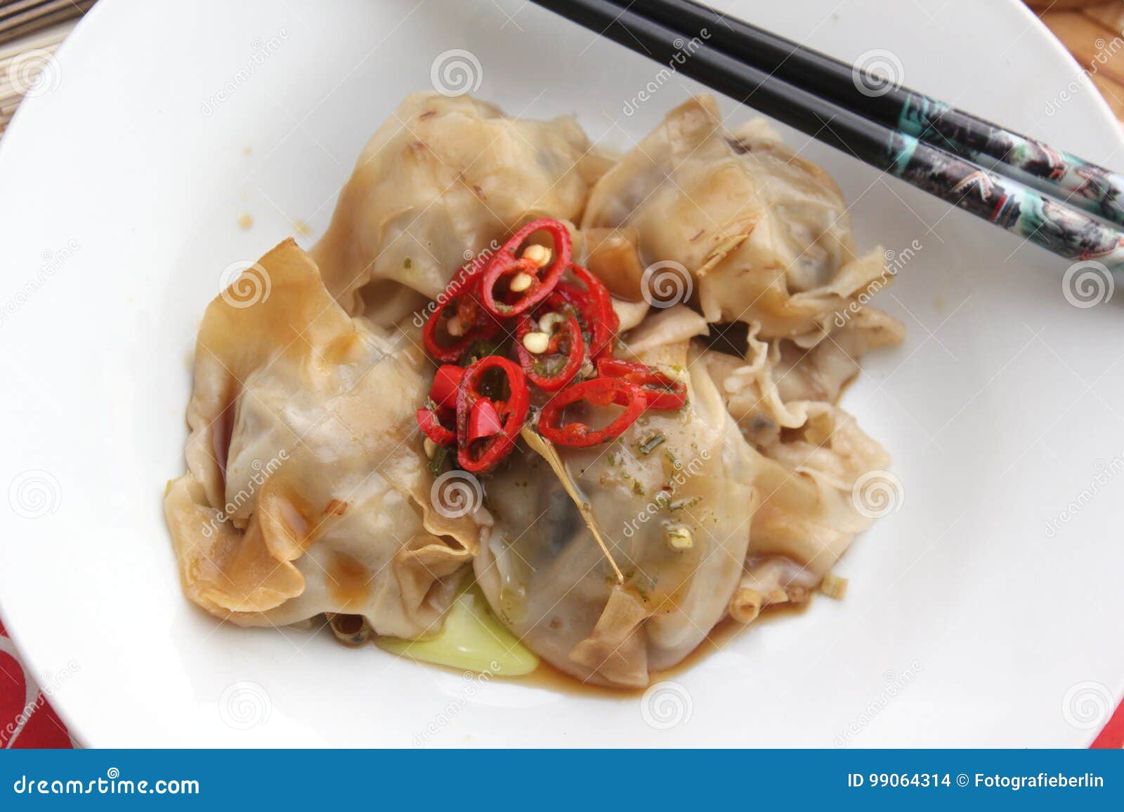 Wan Tan stock photo. Image of buffet, filled, meat, chinese - 99064314