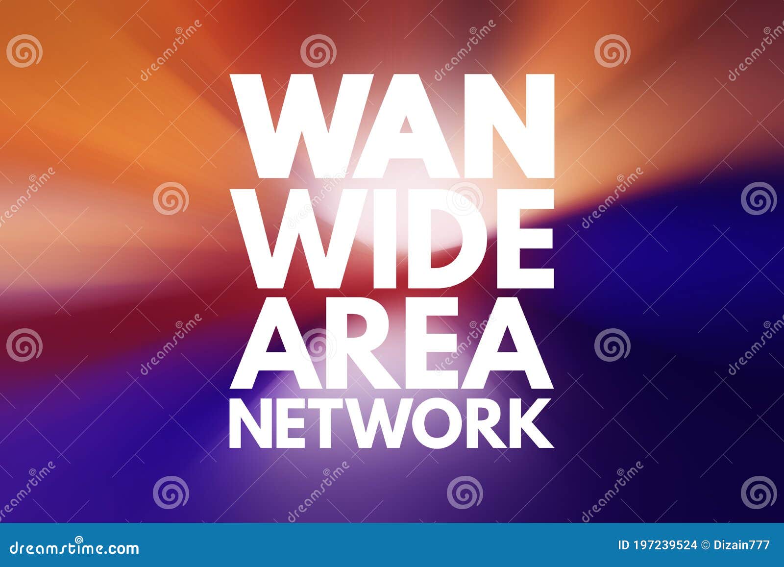 WAN - Wide Area Network Acronym, Technology Concept Background Stock ...