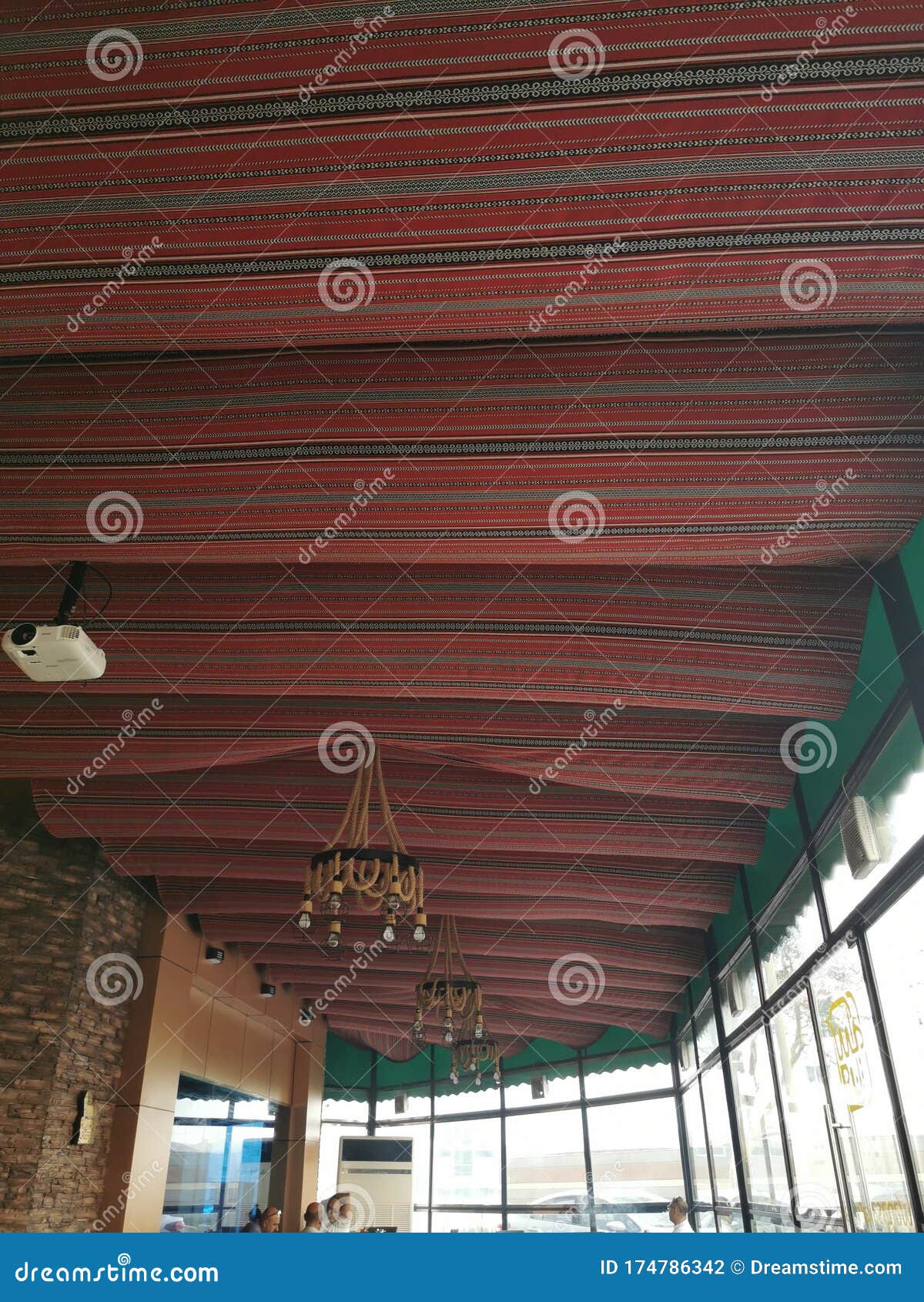Wanasa Cafe Ceiling Design Bahrain Editorial Photography - Image of ...